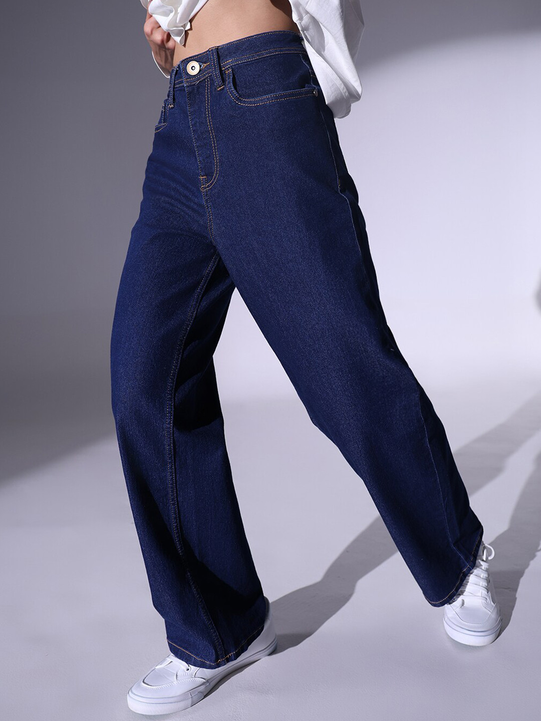 Buy Hubberholme Women Baggy High Rise Clean Look Stretchable Jeans ...