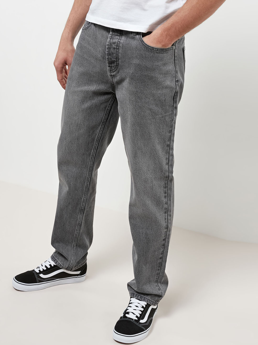 Buy NEXT Men Grey Relaxed Fit Mid Rise Clean Look Jeans - Jeans for Men ...