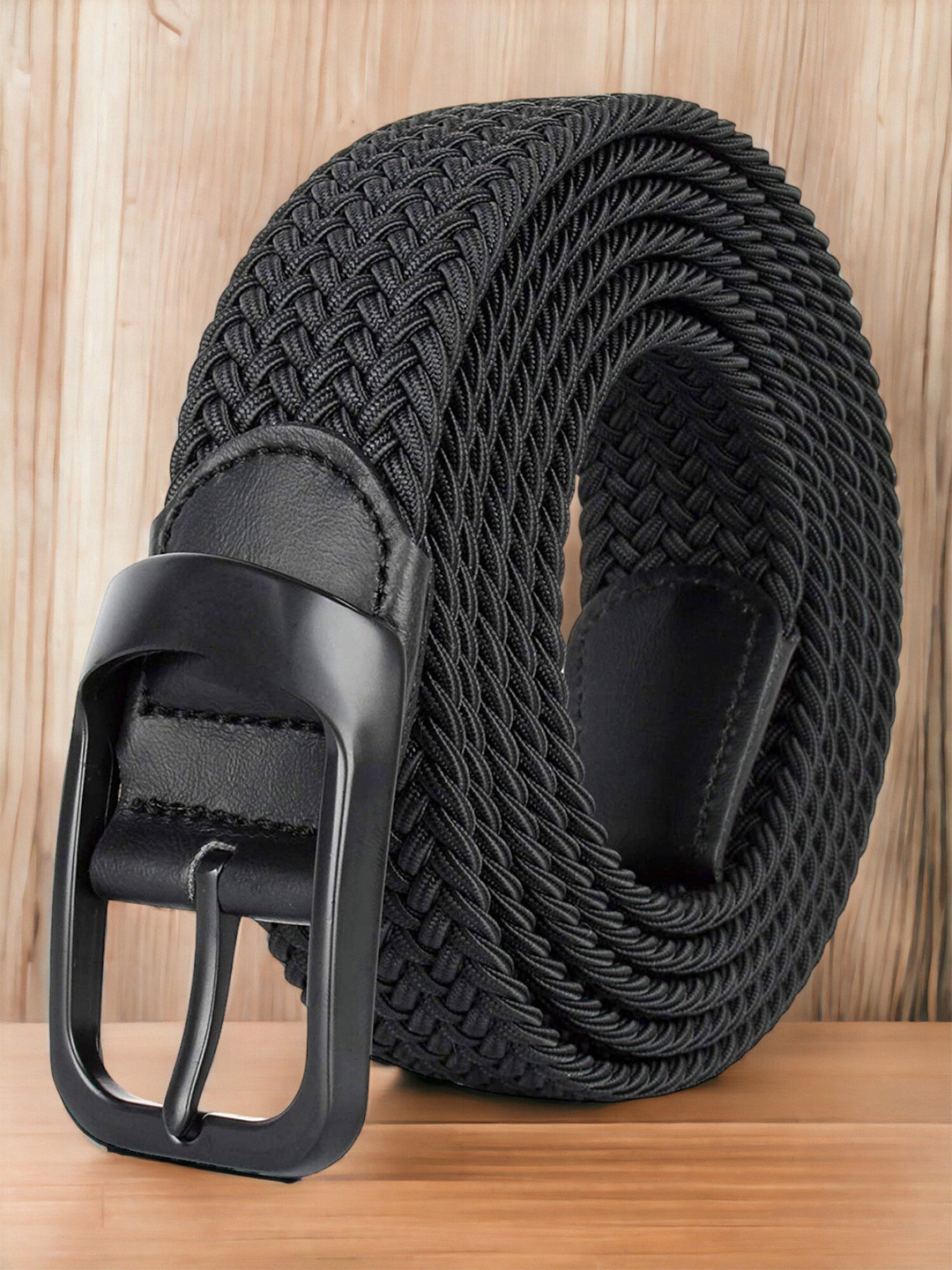 Buy The Roadster Lifestyle Co. Men Black Textured Stretchable Belts ...