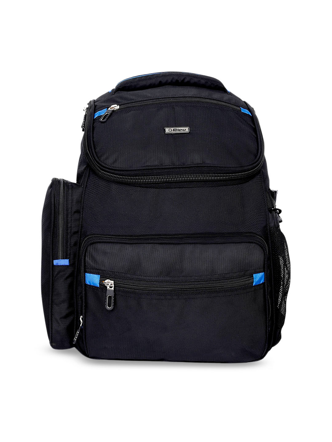 Buy Bleu Unisex Black & Blue Solid Backpack - Backpacks for Unisex ...