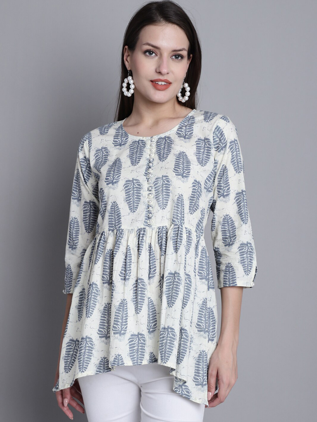 Buy Roly Poly Floral Print Cotton Peplum Top - Tops for Women 25241888 ...