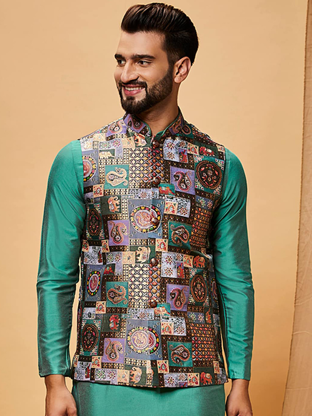 Buy KISAH Woven Design Nehru Jacket - Nehru Jackets for Men 25241982 ...