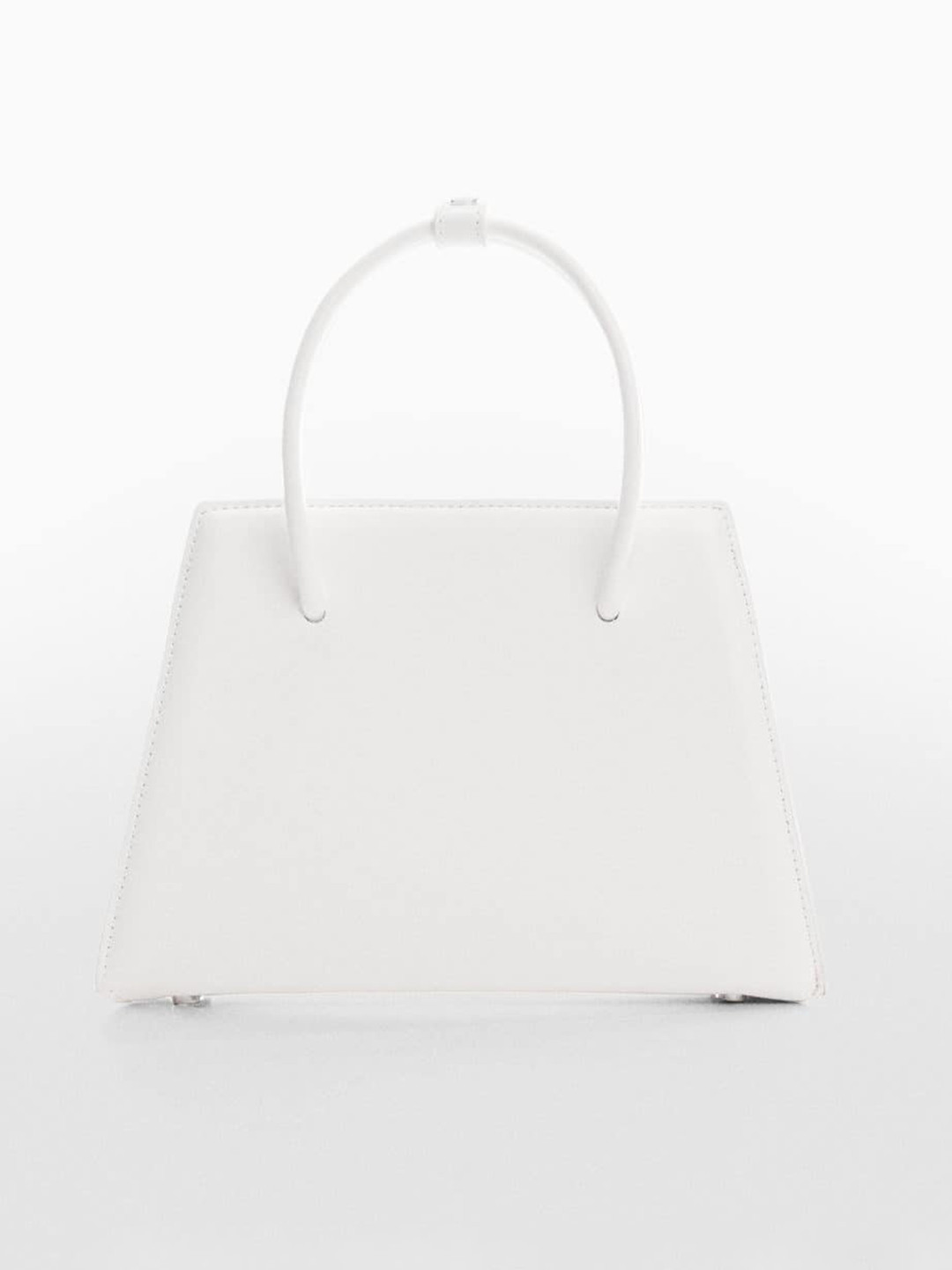 Buy MANGO White Structured Handheld Bag With Non Detachable Strap ...