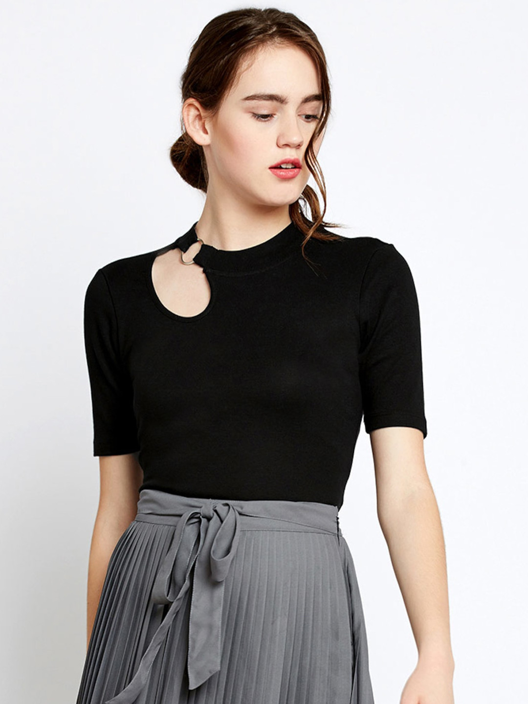 Buy StalkBuyLove Women Black Solid Top - Tops for Women 2526381 | Myntra