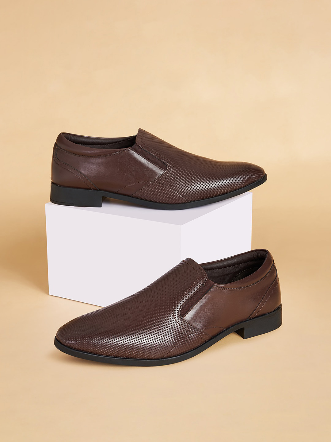 Buy BYFORD By Pantaloons Men Textured Formal Slip On Shoes - Formal ...