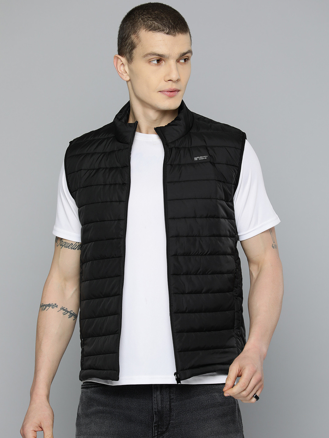 Buy Fort Collins Sleeveless Mock Collar Padded Jacket - Jackets for Men ...
