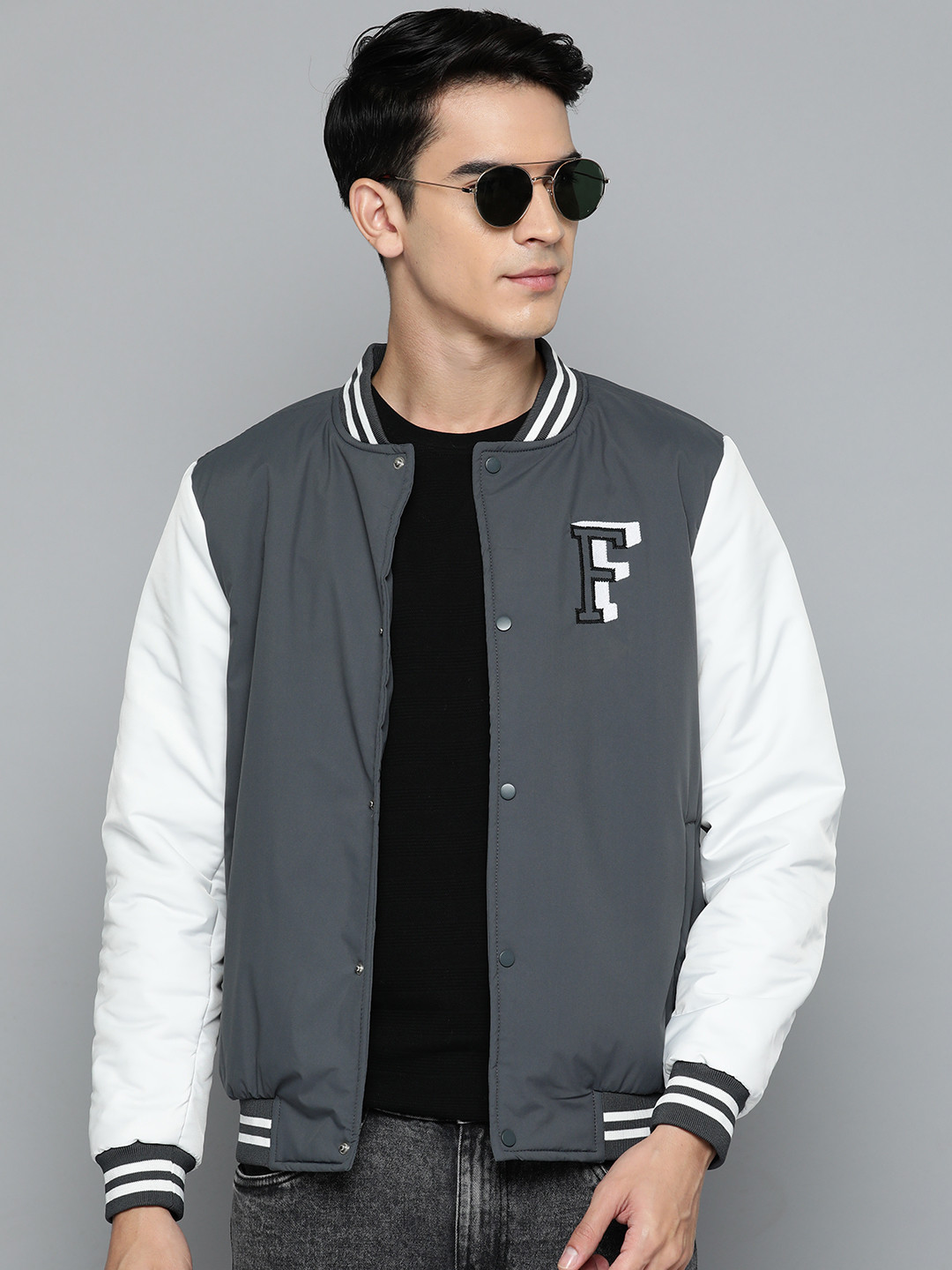 Buy Fort Collins Colourblocked Varsity Jacket - Jackets for Men ...