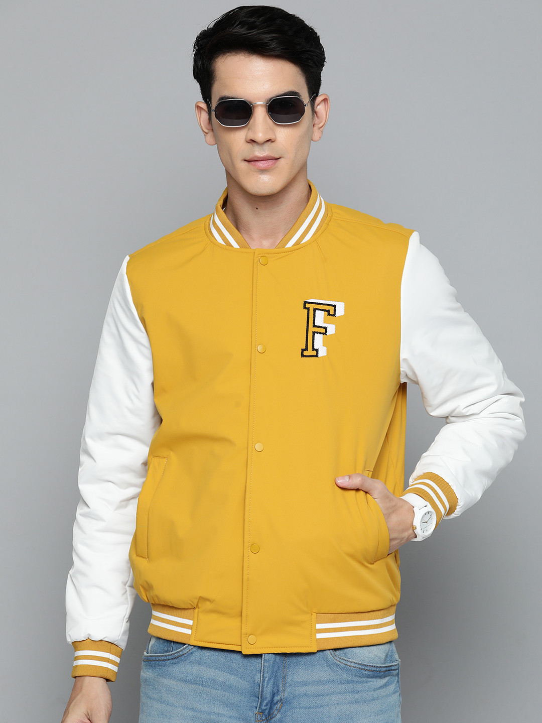 Buy Fort Collins Colourblocked Varsity Jacket - Jackets for Men ...