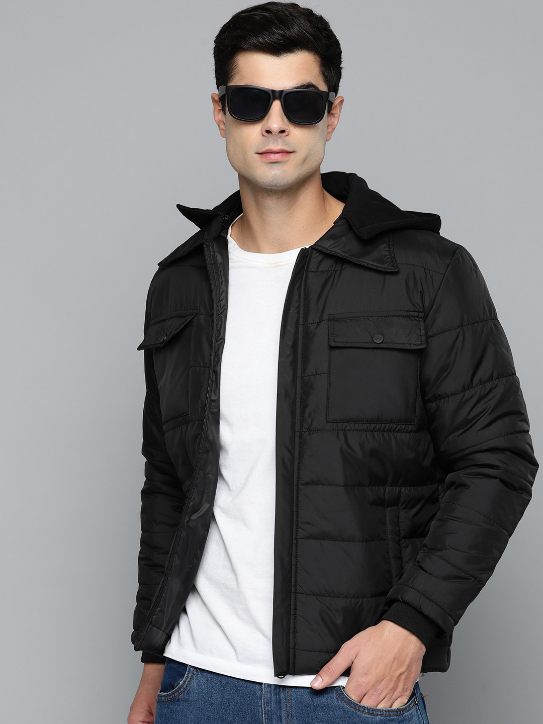 Buy Fort Collins Hooded Padded Jacket - Jackets for Men 25265346 | Myntra