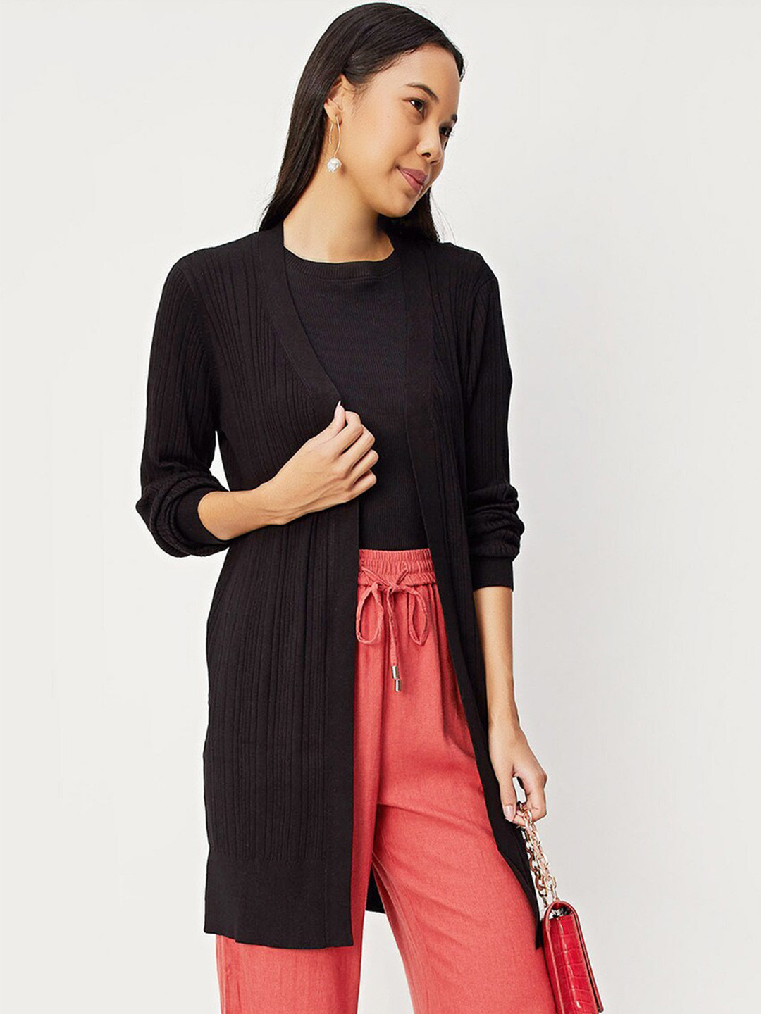 Buy Max Self Design Longline Shrug - Shrug for Women 25271398 | Myntra