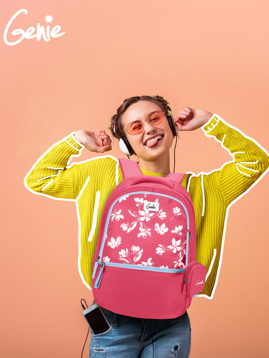 Buy Genie Women Printed 18 Inch Laptop Backpack - Backpacks for Women ...