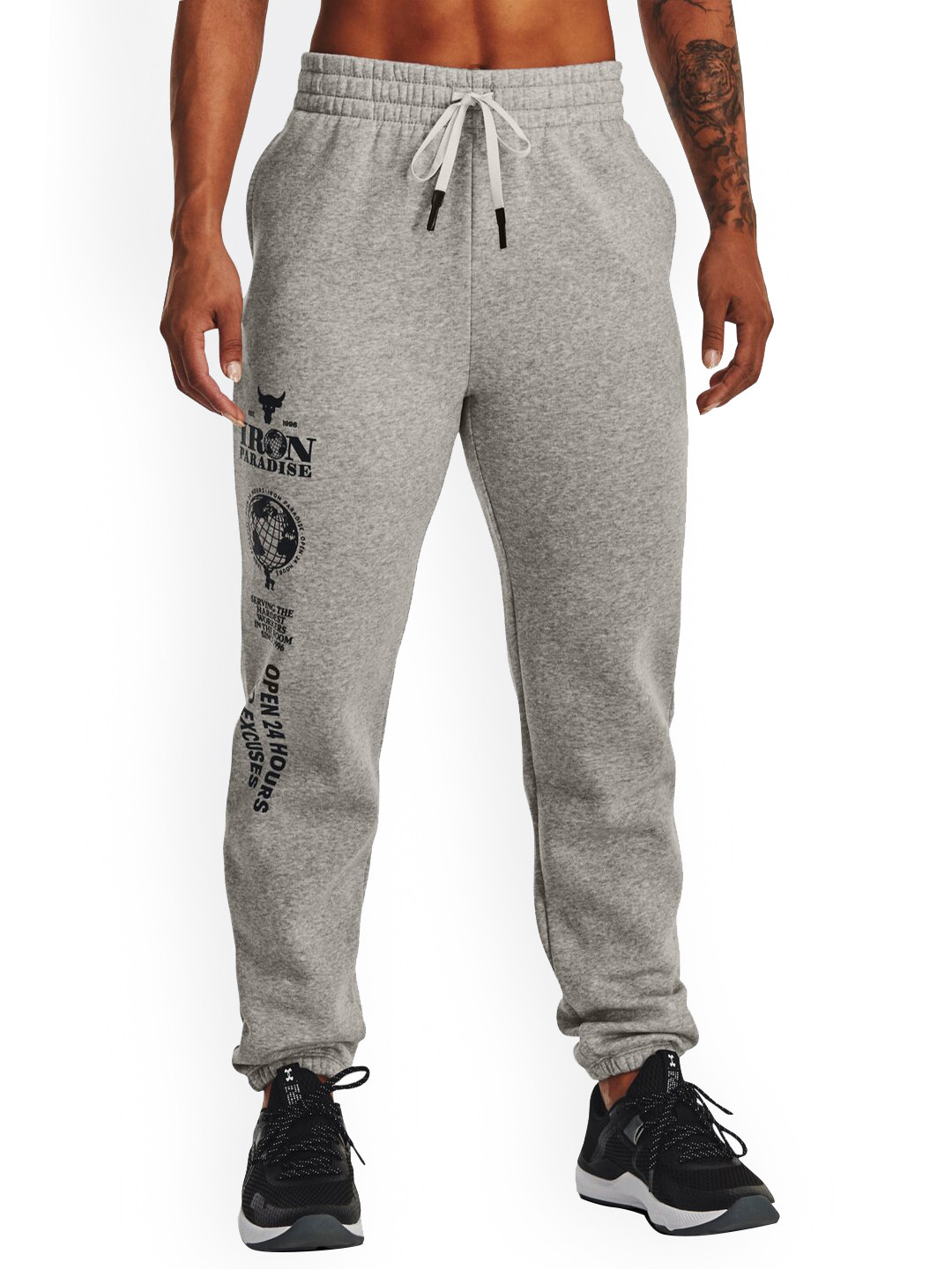 Buy UNDER ARMOUR UA Project Rock Women Gym Fleece Printed Relaxed Fit ...