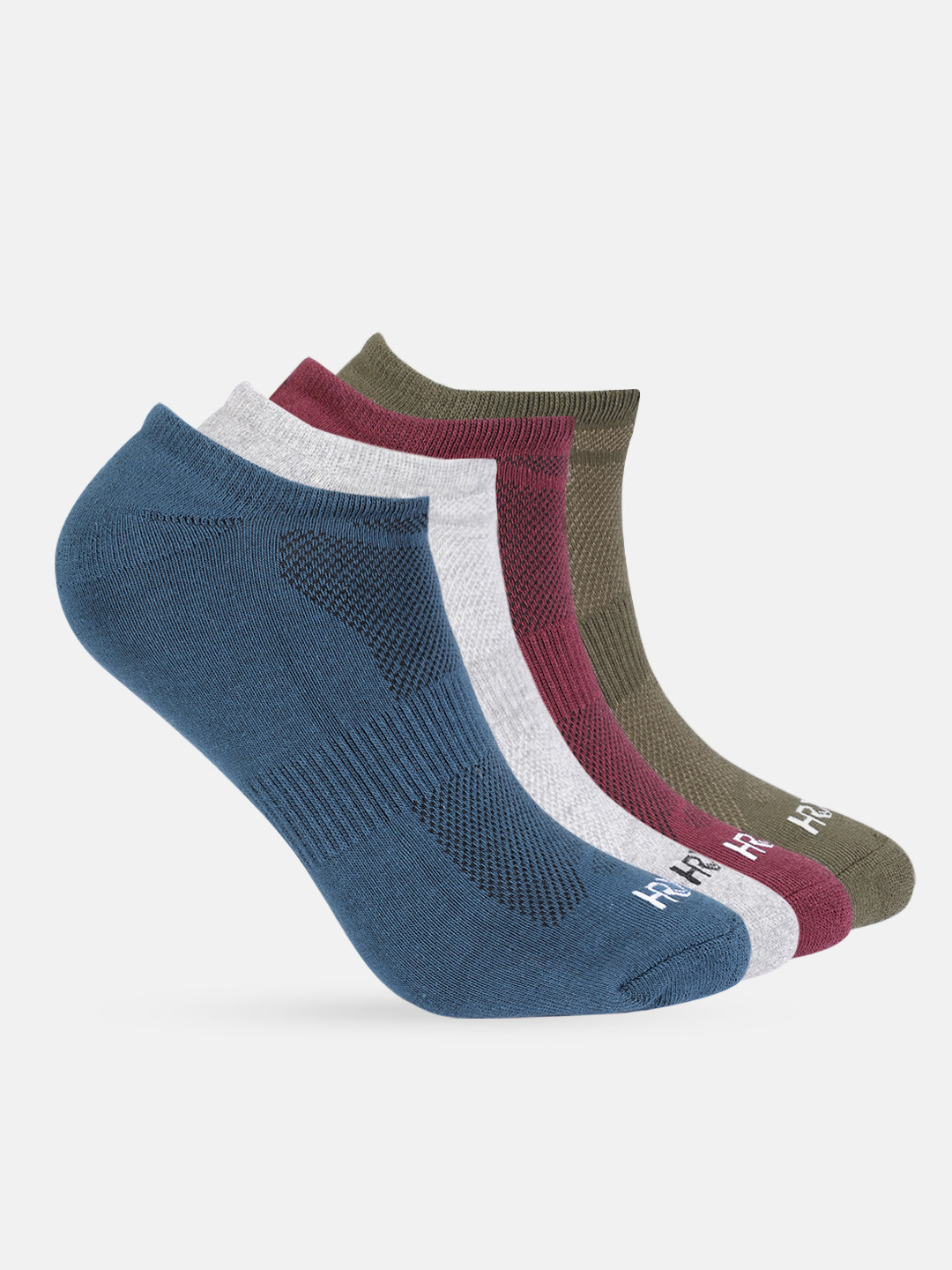 Buy HRX By Hrithik Roshan Men Set Of 4 Assorted Ankle Length Socks ...