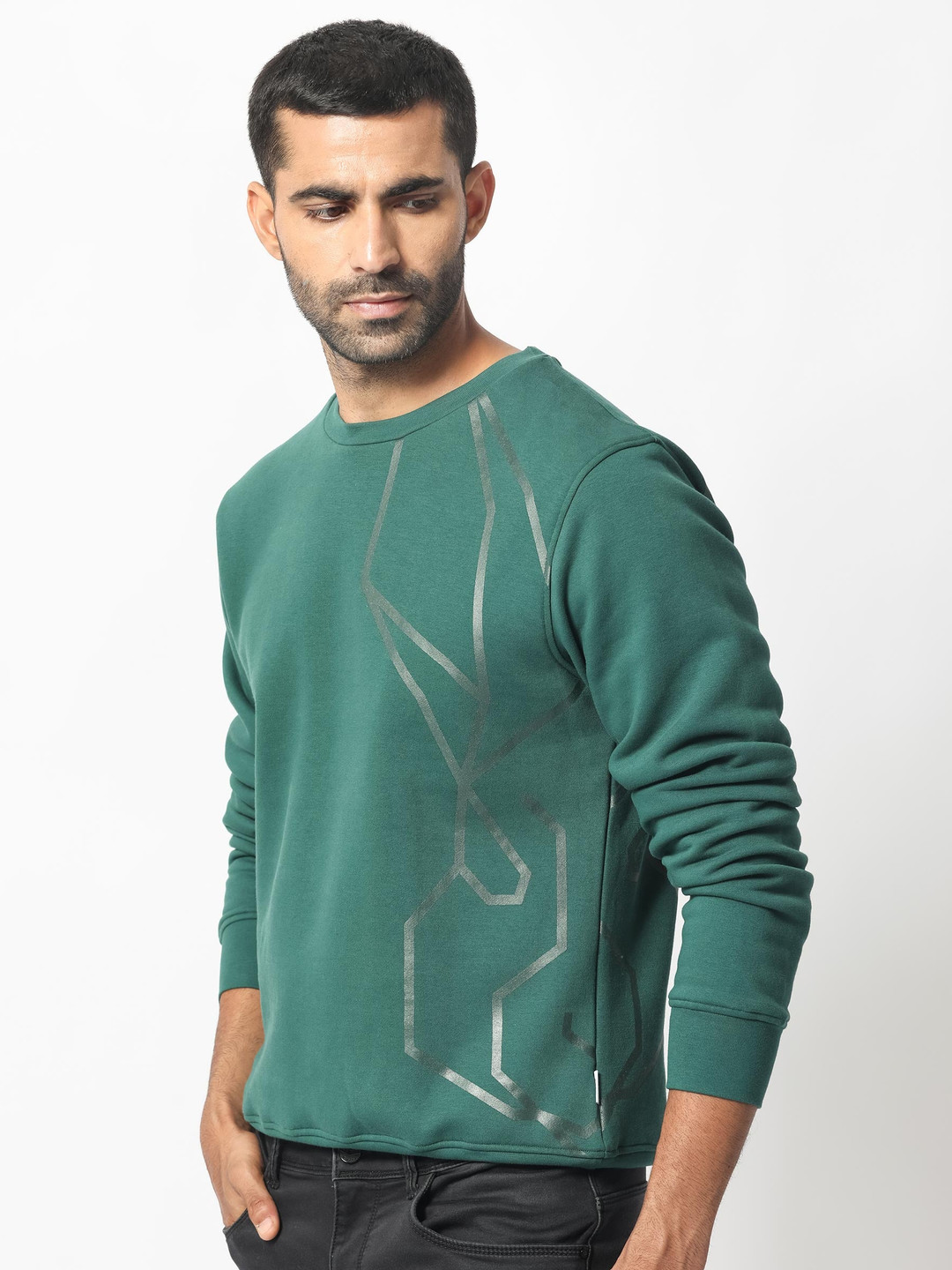 Buy RARE RABBIT Men Kafet Graphic Printed Sweatshirt - Sweatshirts for ...