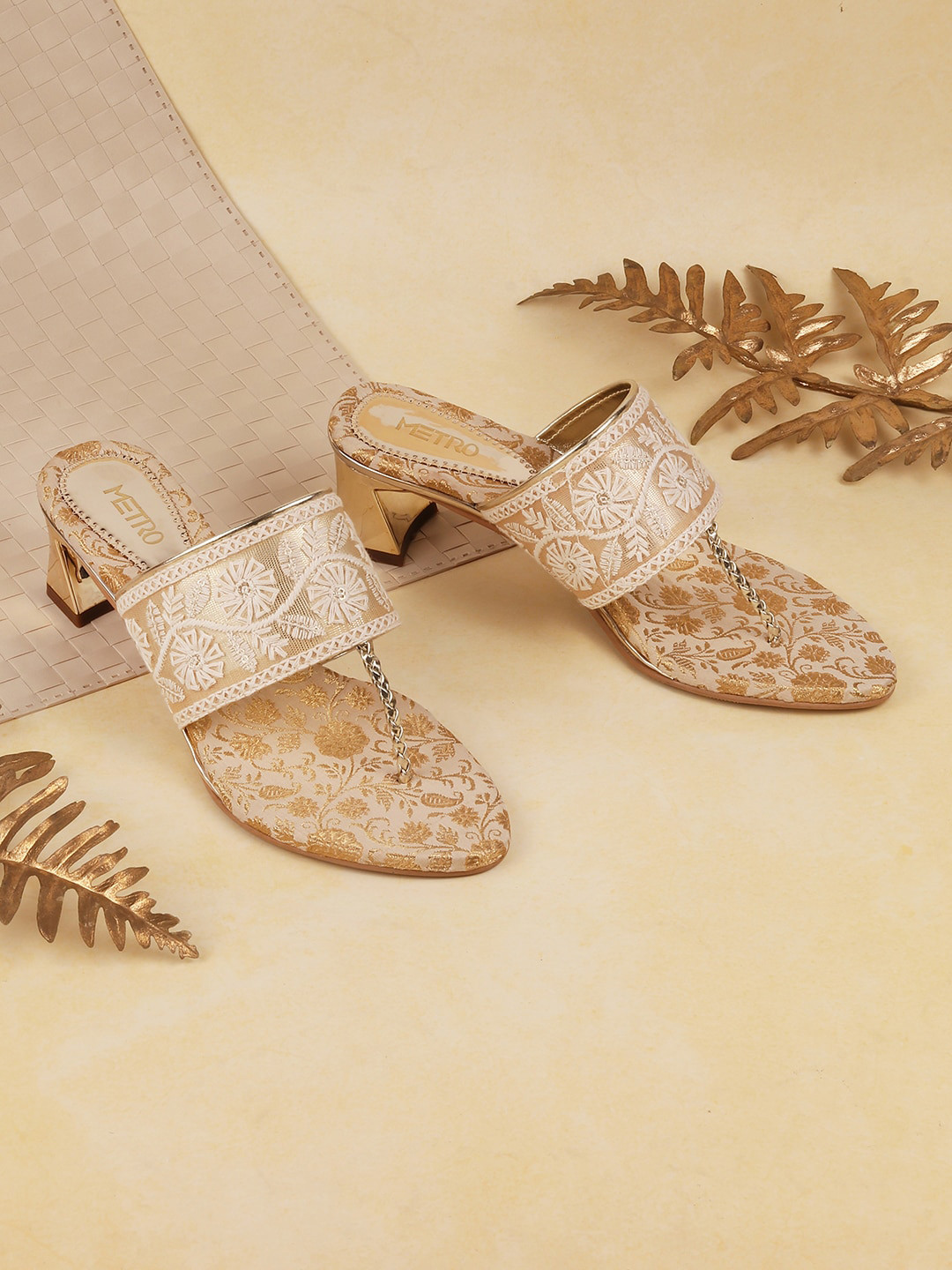 Buy Metro Embroidered Block Heels - Heels for Women 25281834 | Myntra