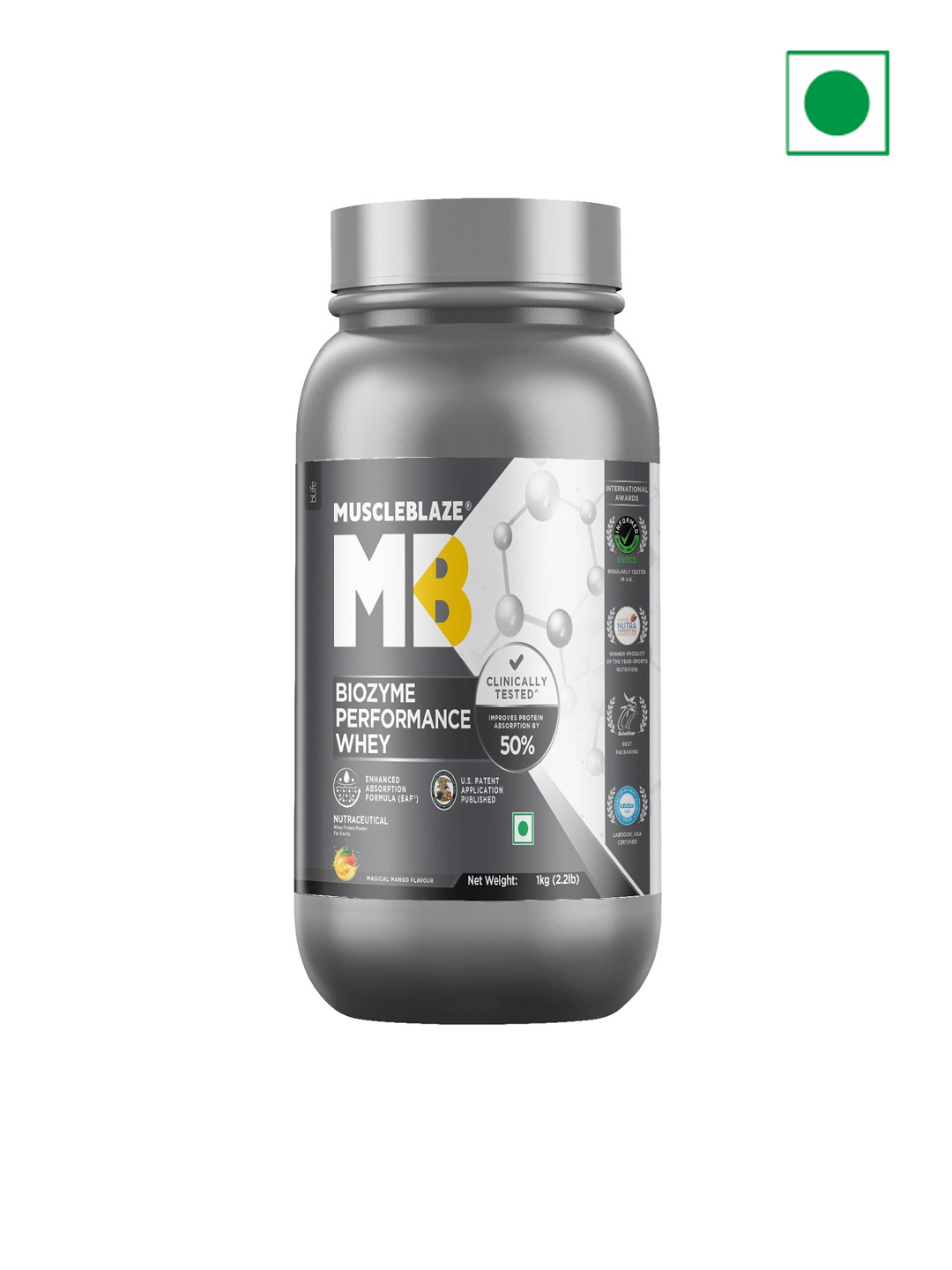 Buy MuscleBlaze Biozyme Performance Whey Protein 1kg - Proteins for ...