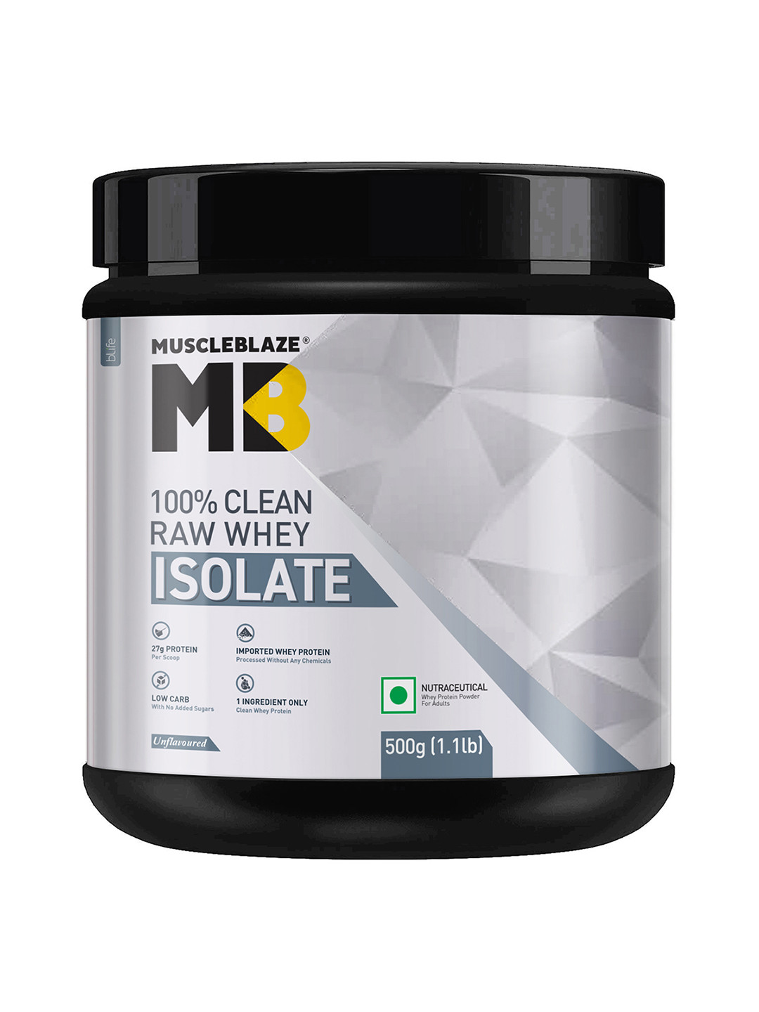 Buy MuscleBlaze Raw Whey Isolate 90% With Digestive Enzymes 500 Gms ...