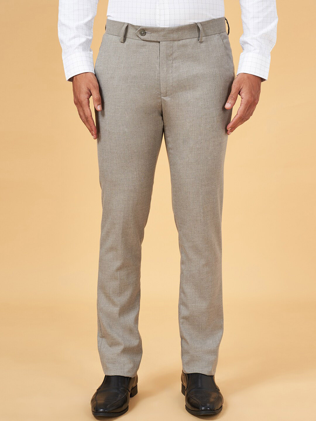 Buy BYFORD By Pantaloons Men Slim Fit Low Rise Formal Trousers ...