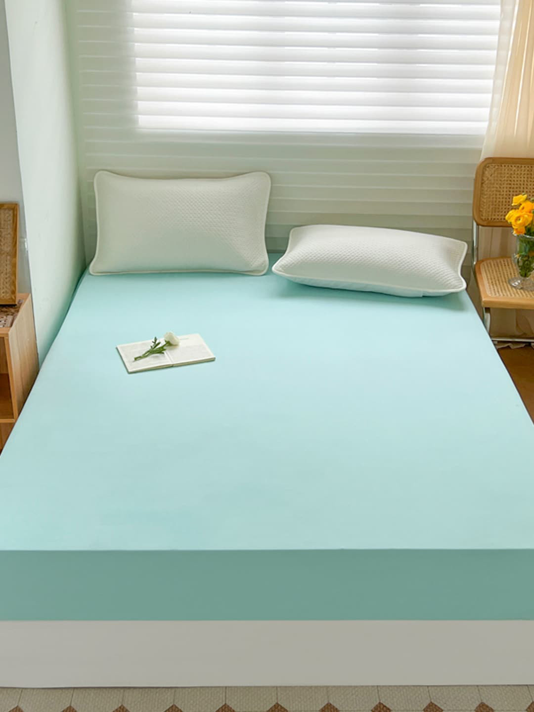 Buy Kuber Industries Green Waterproof Mattress Protector - Mattress ...