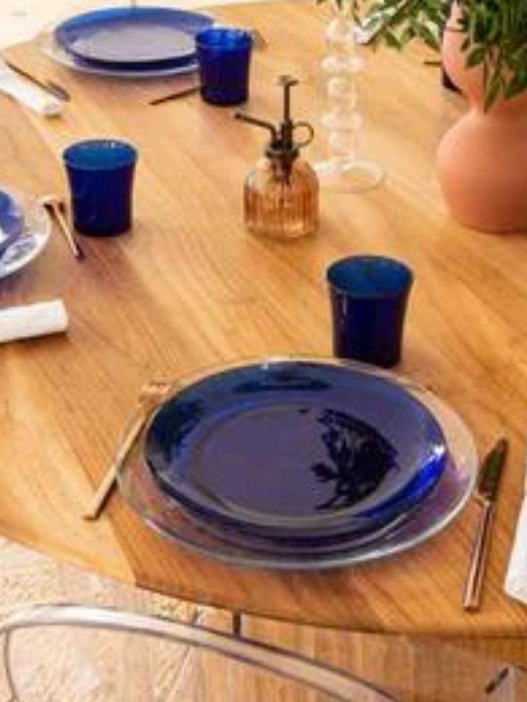 Buy DURALEX Navy Blue 14 Pieces Glass Dinner Set - Dinner Set for ...