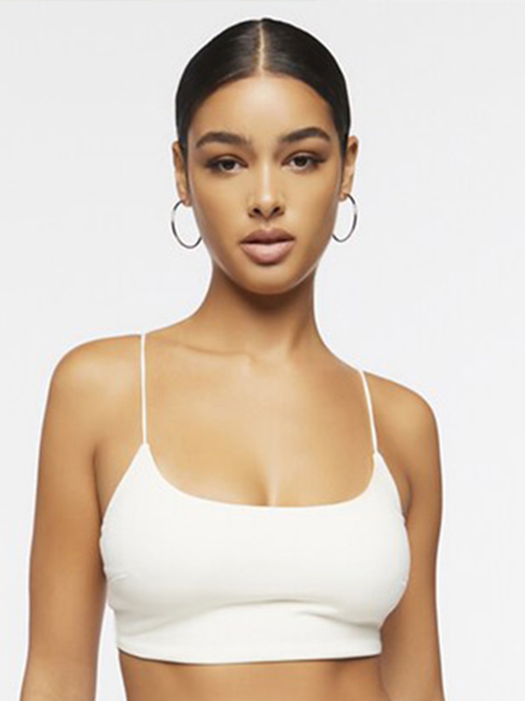 Buy Forever 21 White Shoulder Straps Crop Bralette Top Tops For Women