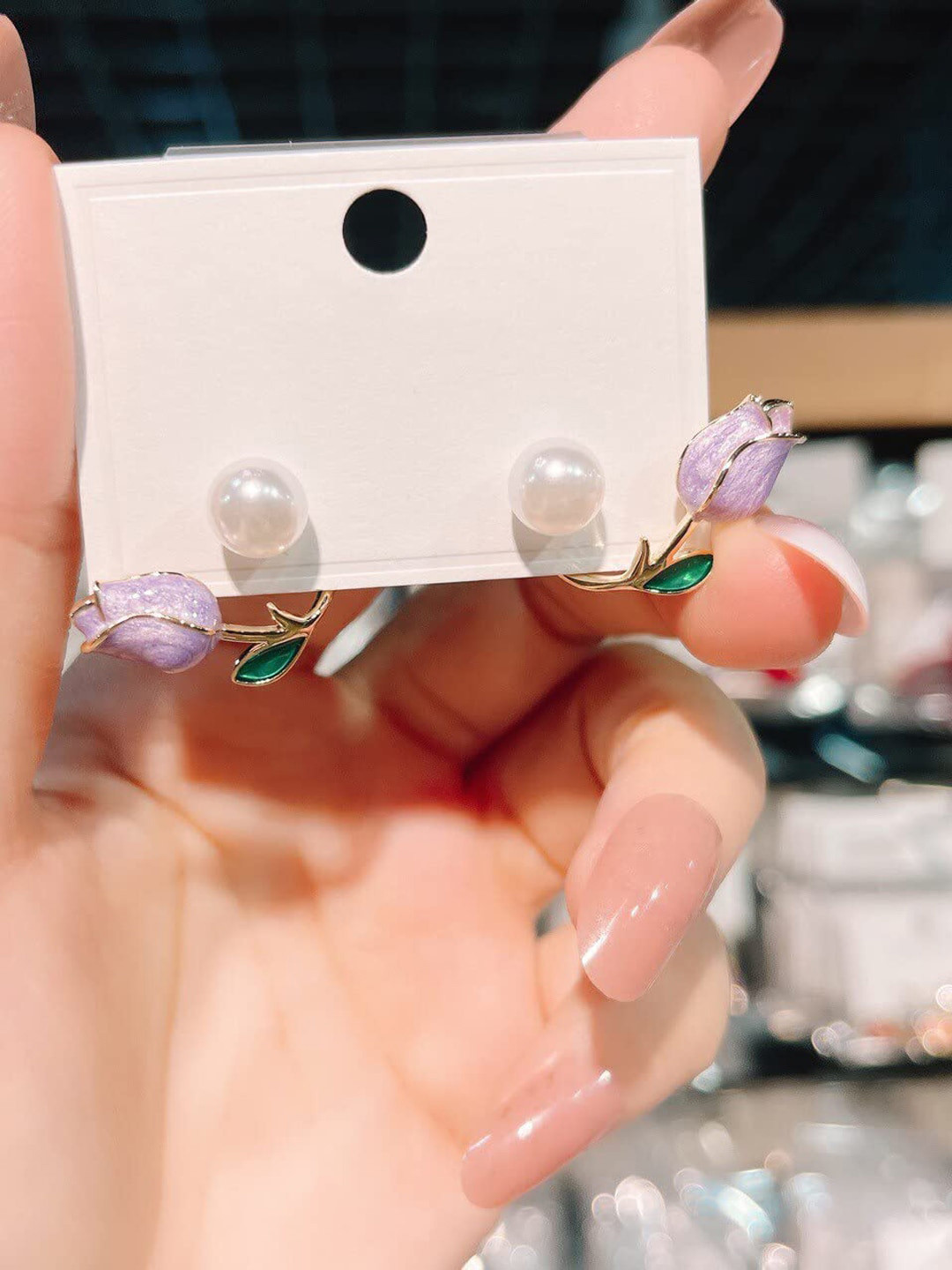 Buy Krelin Gold Plated Pearl Studded Two Ways To Wear Tulip Earrings ...