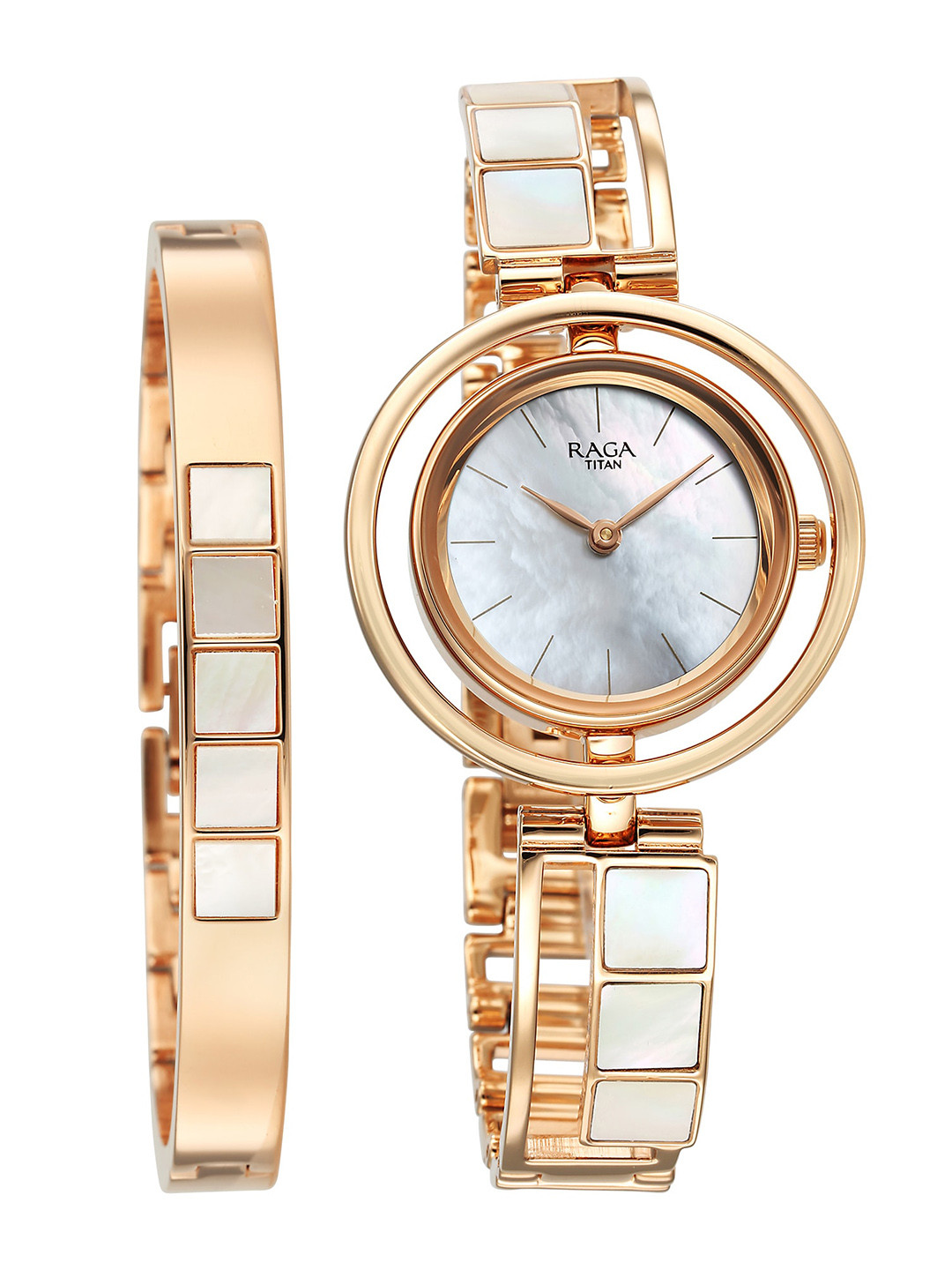 Buy Titan Women Bracelet Style Metal Straps Analogue Watch 95232WM01F ...