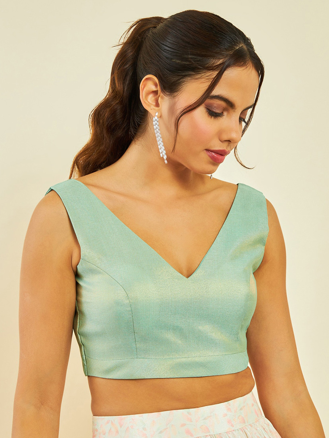 Buy Soch V Neck Sleeveless Saree Blouse - Saree Blouse for Women ...