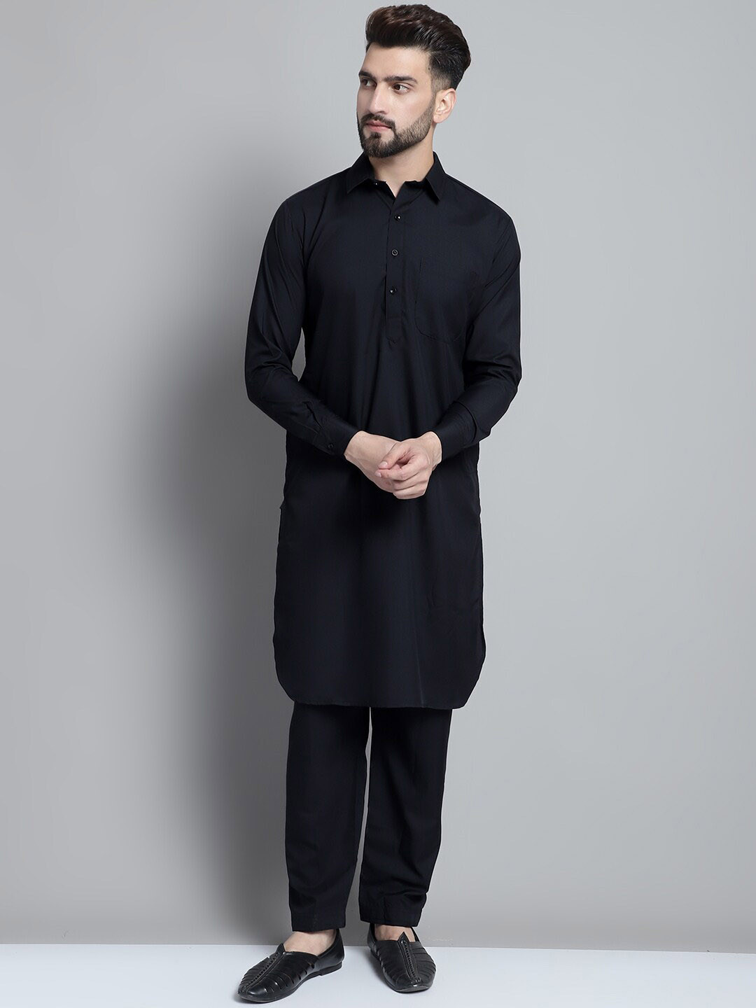 Buy Jompers Shirt Collar Pathani Kurta With Salwar - Kurta Sets for Men ...