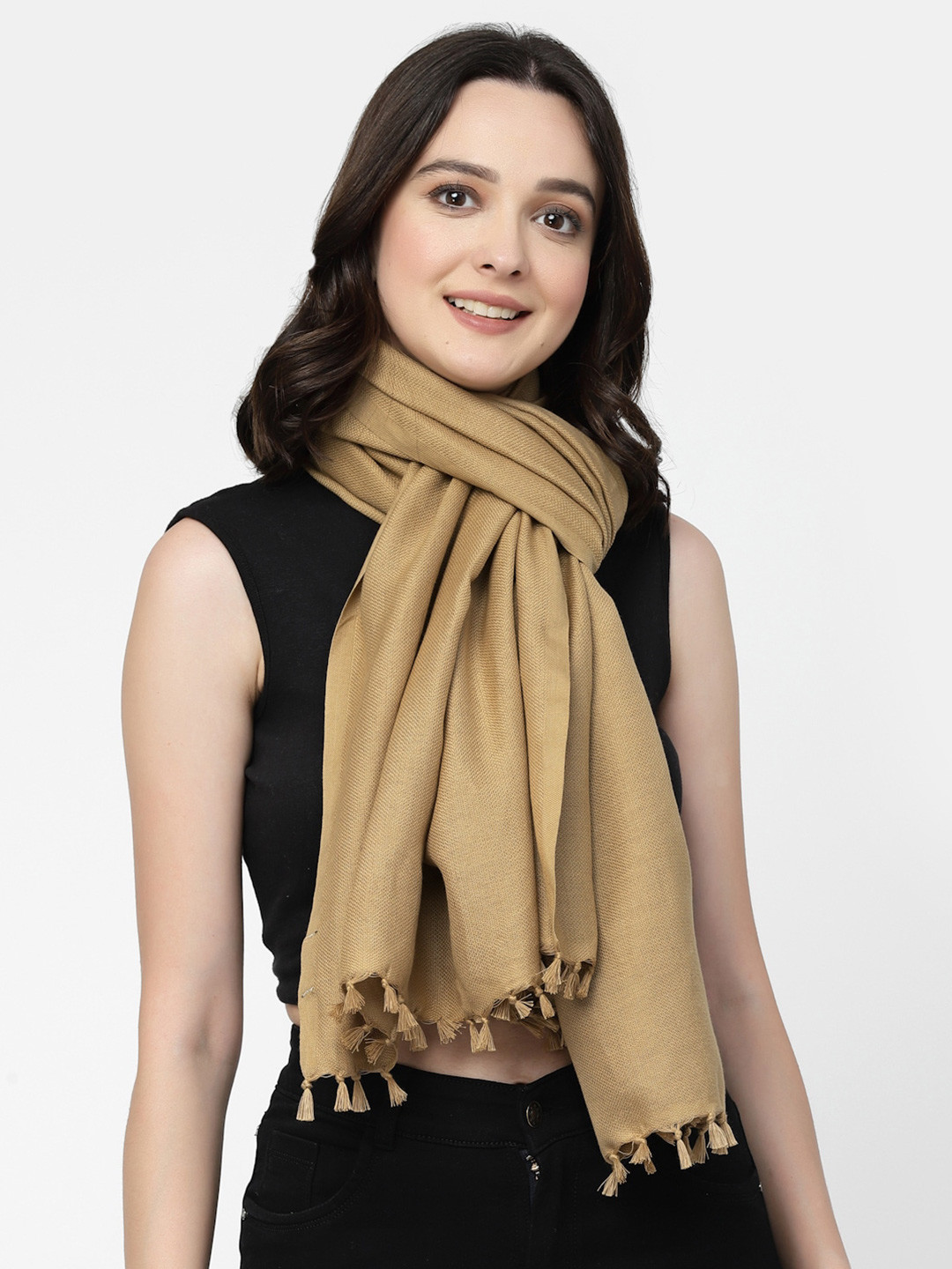 Buy Arrabi Women Tasseled Cotton Stole - Stoles for Women 25316040 | Myntra