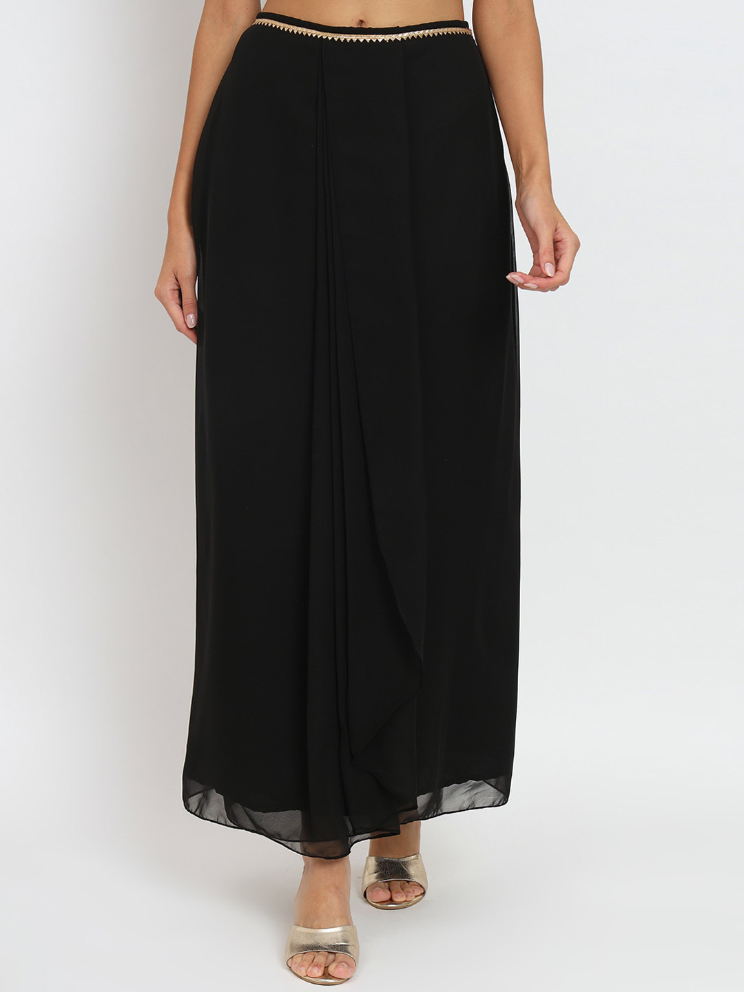 Buy Studio Rasa Gotta Lace Detail Draped Maxi Skirt - Skirts for Women ...