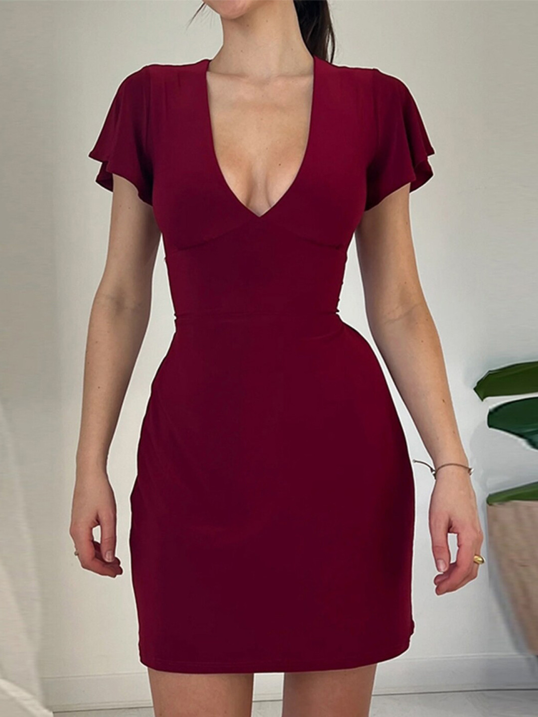 Buy StyleCast Red V Neck Sheath Dress - Dresses for Women 25323336 | Myntra