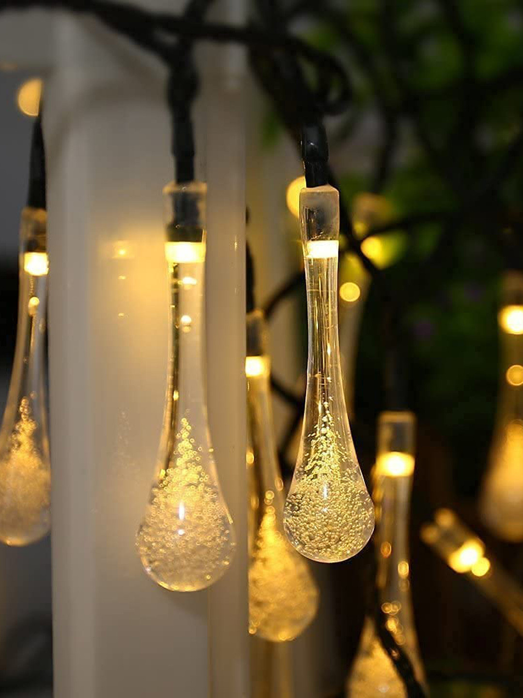 Buy Ascension White 14 Pieces Water Drop Shape LED Fairy String Lights ...