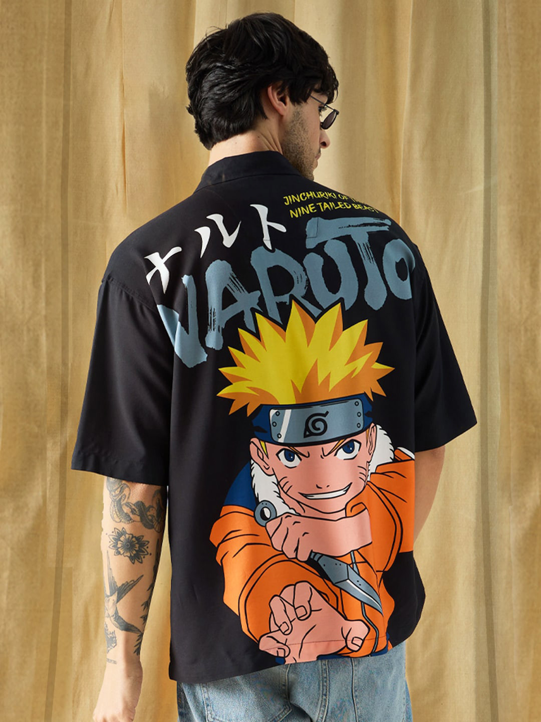 Buy The Souled Store Pure Cotton Naruto Printed Oversized Casual Shirt ...