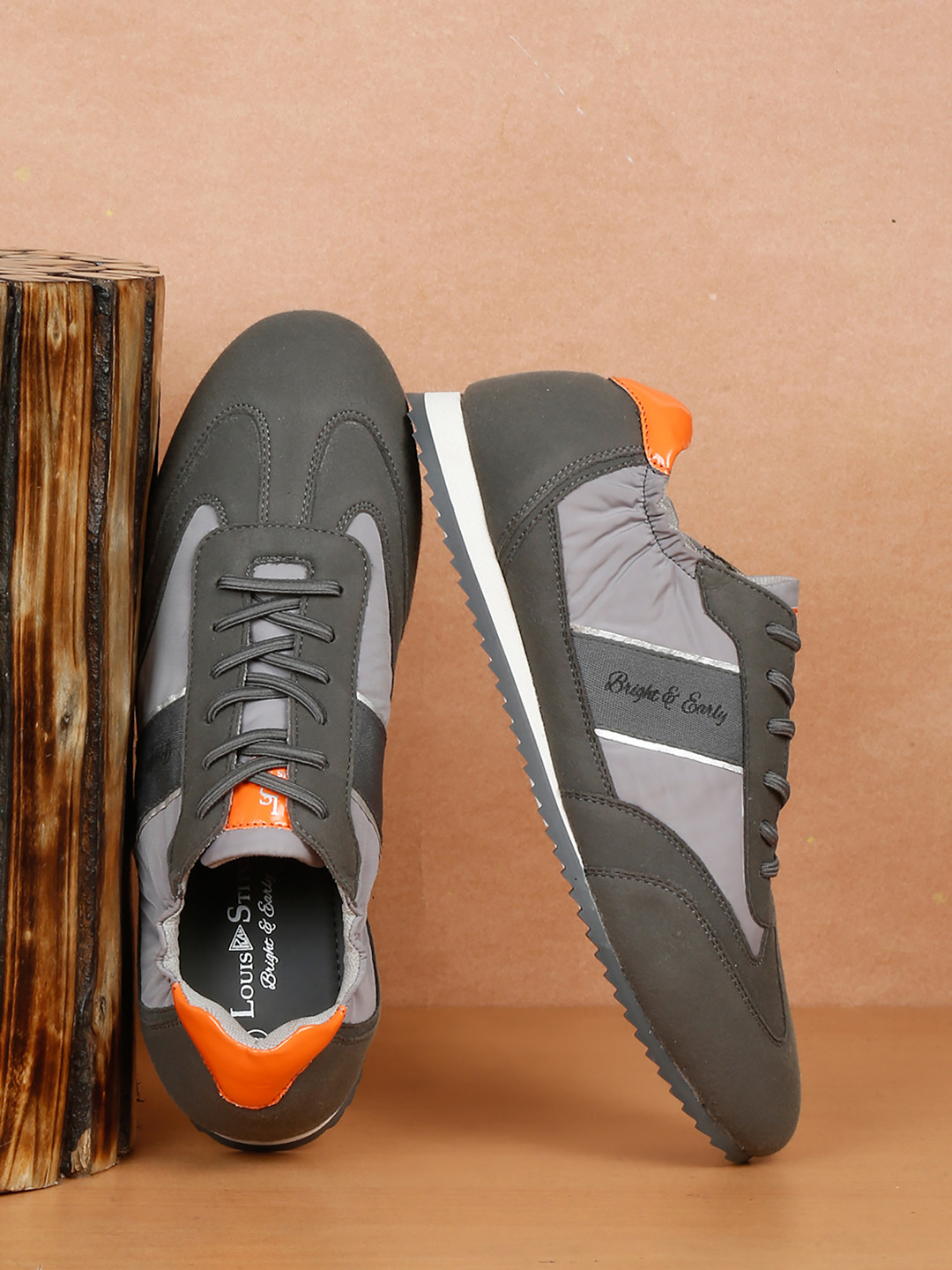 Buy LOUIS STITCH Men Grey Elastic Sneakers - Casual Shoes for Men ...