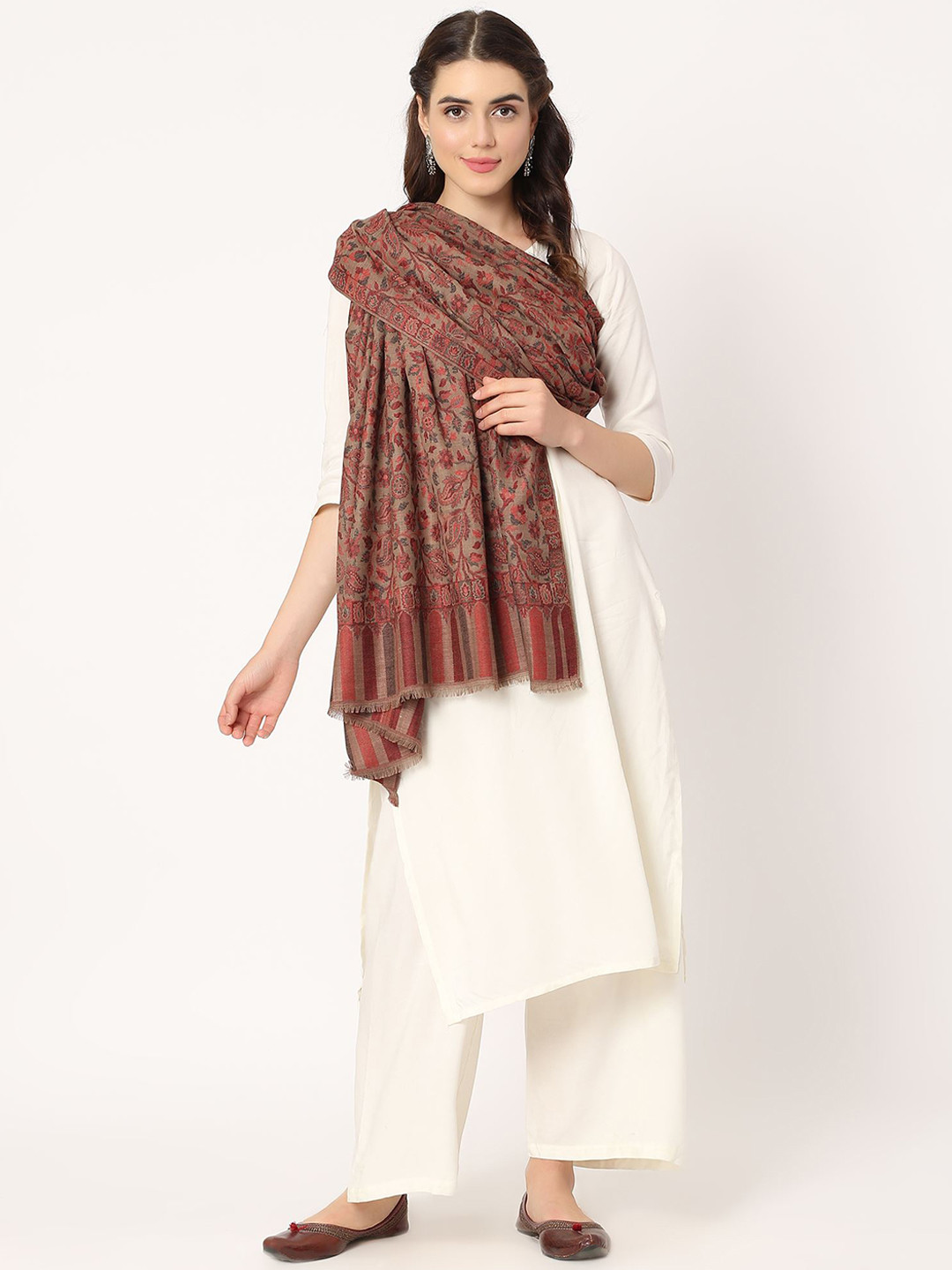 Buy Moda Chales Floral Woven Design Shawl - Shawl for Women 25337548 ...
