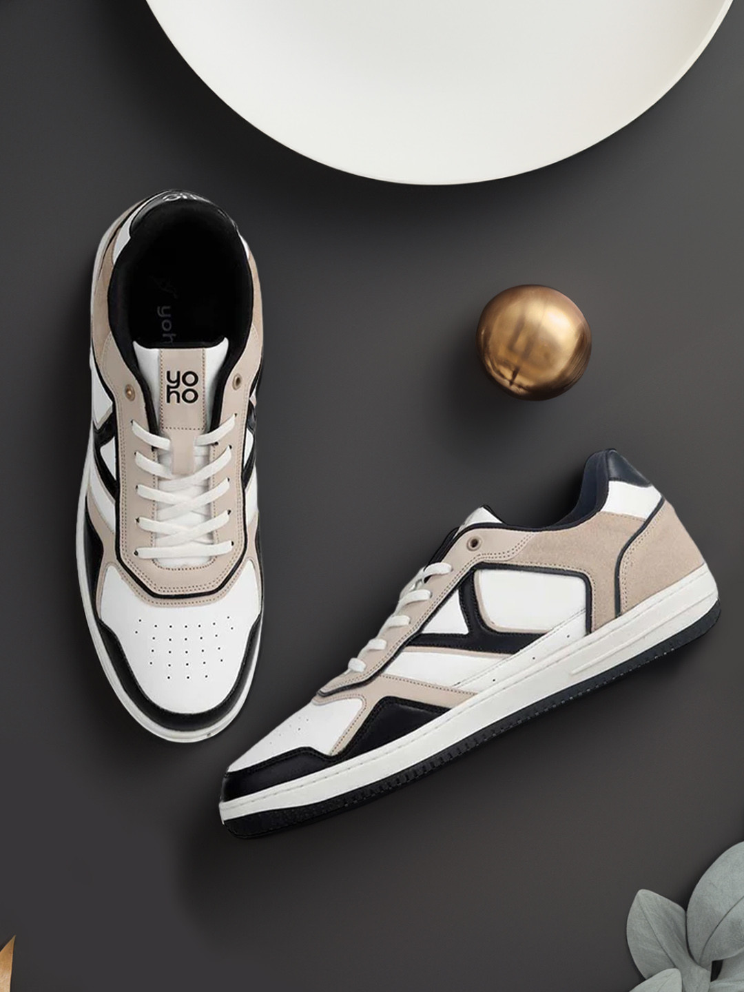 Buy Yoho Men Colourblocked Lightweight Memory Foam Basics Sneakers ...