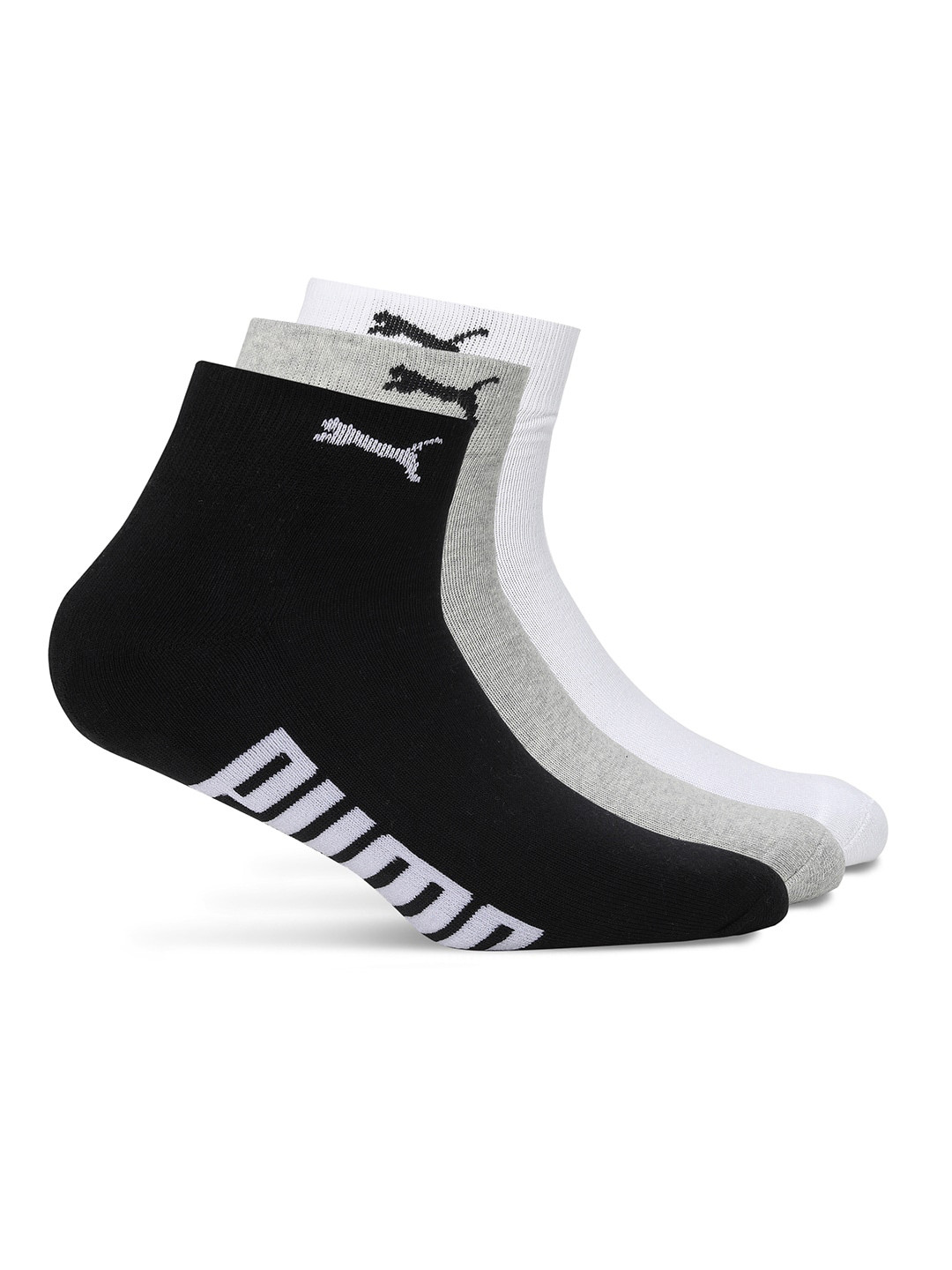 Buy Puma Unisex Pack Of 3 Patterned Ankle Length Socks - Socks for ...