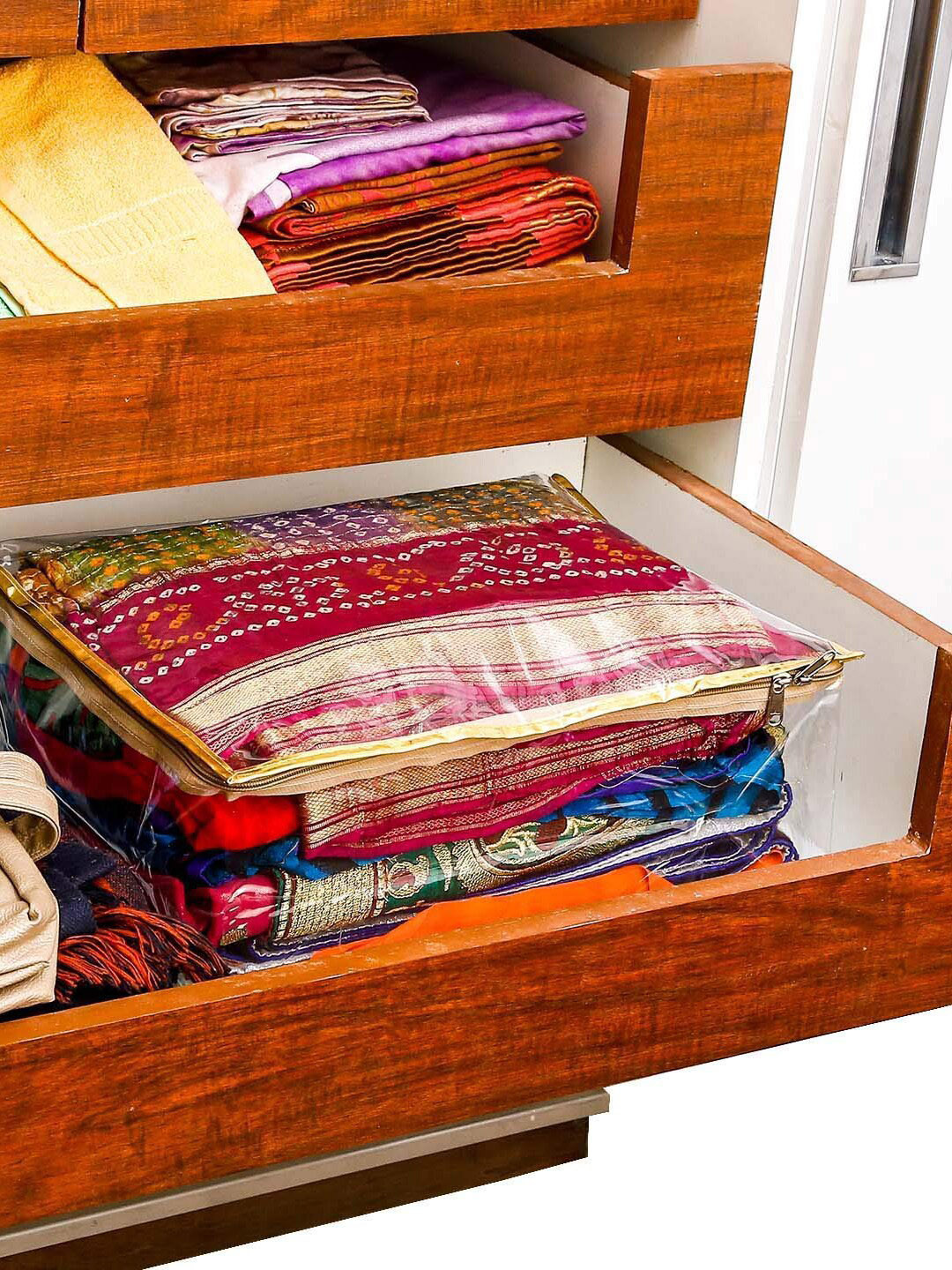 Buy Kuber Industries 2 Pcs Transparent Saree Organizers - Organisers ...