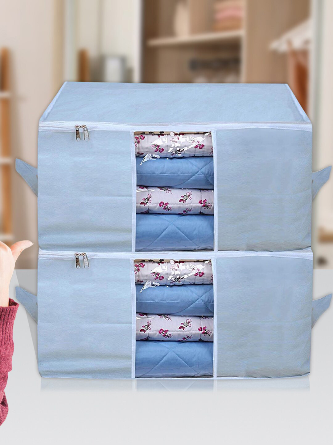 Buy Kuber Industries Grey 2 Pieces Multi Utility Storage Box ...