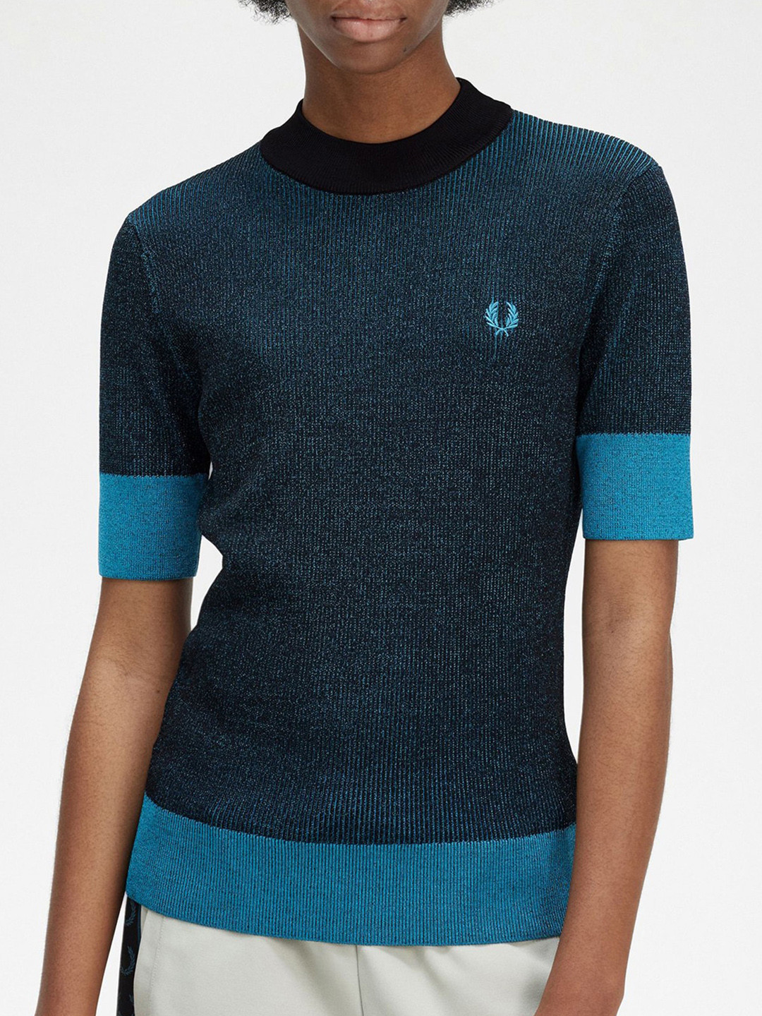 Buy Fred Perry Mock Collar Contrast Rib Pullover Sweaters - Sweaters ...