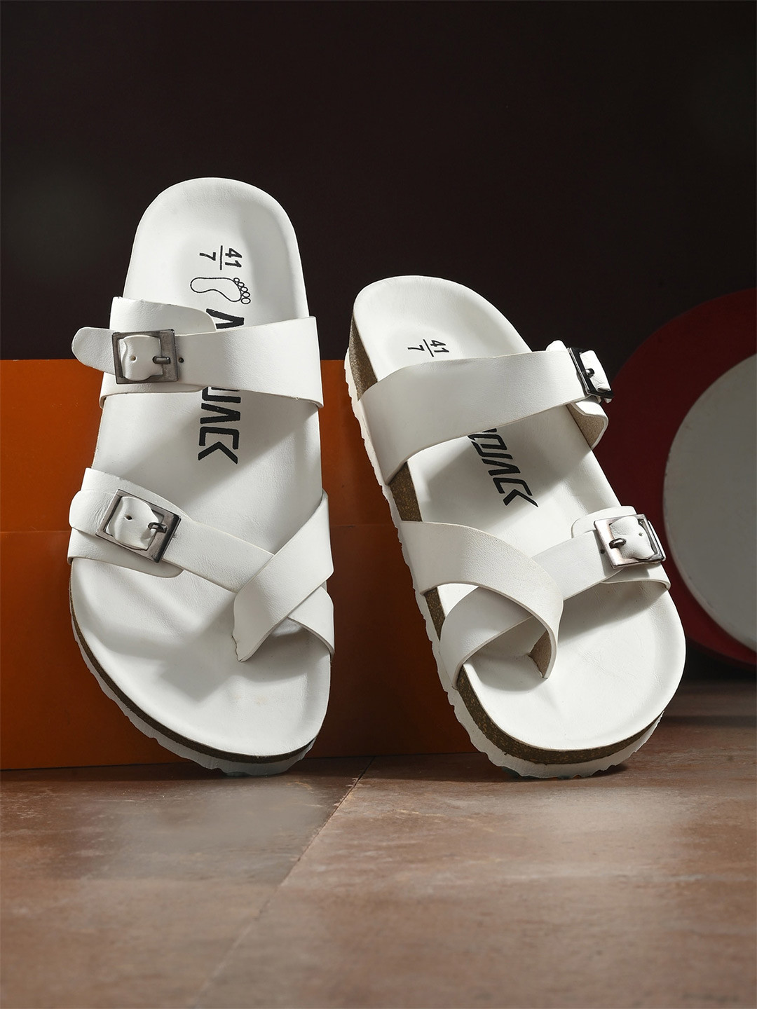 Buy AfroJack Men One Toe Leather Comfort Sandals With Buckles - Sandals ...