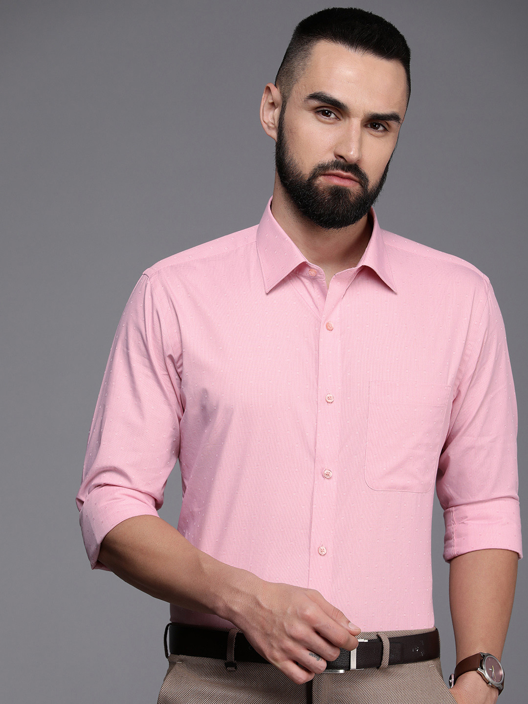 Buy Raymond Slim Fit Pure Cotton Textured Formal Shirt - Shirts for Men ...