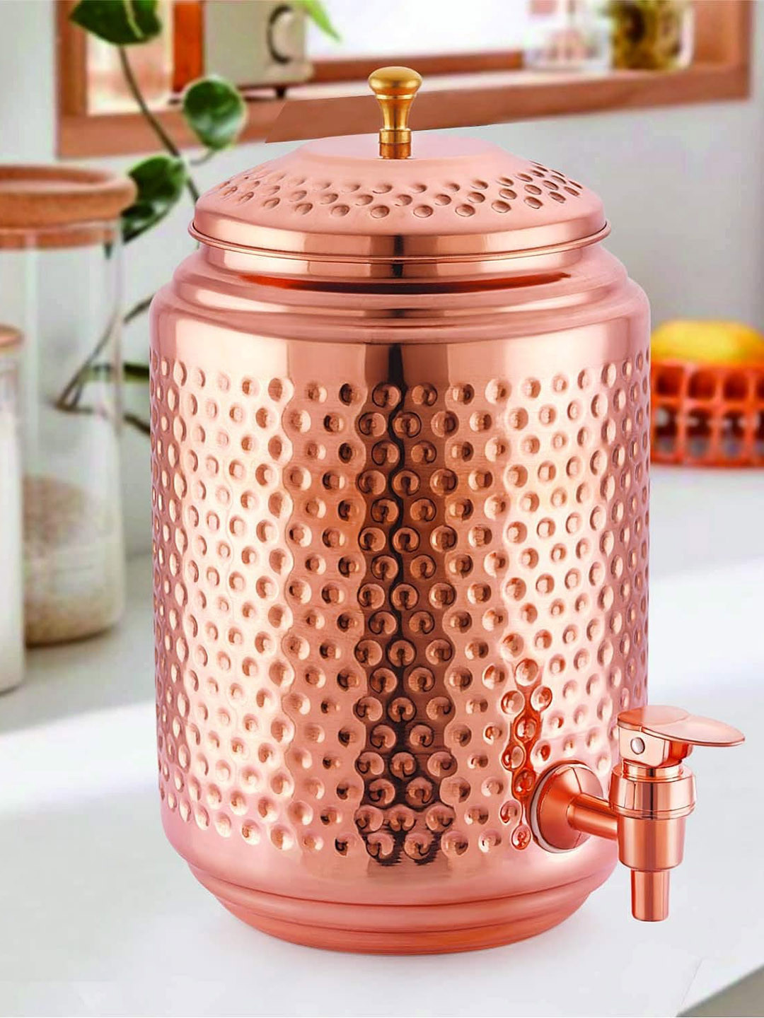 Buy Cello Copper Kalash Hammered Print Copper Matka 5L - Water Jugs for ...