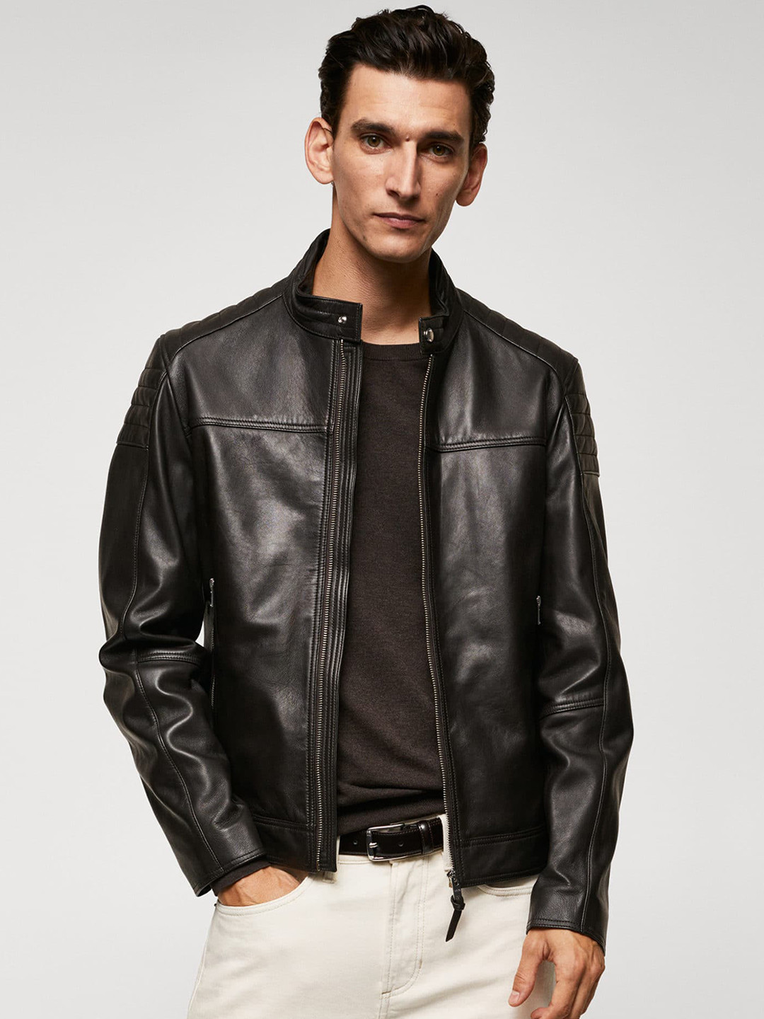 Buy MANGO MAN Leather Jacket - Jackets for Men 25380276 | Myntra