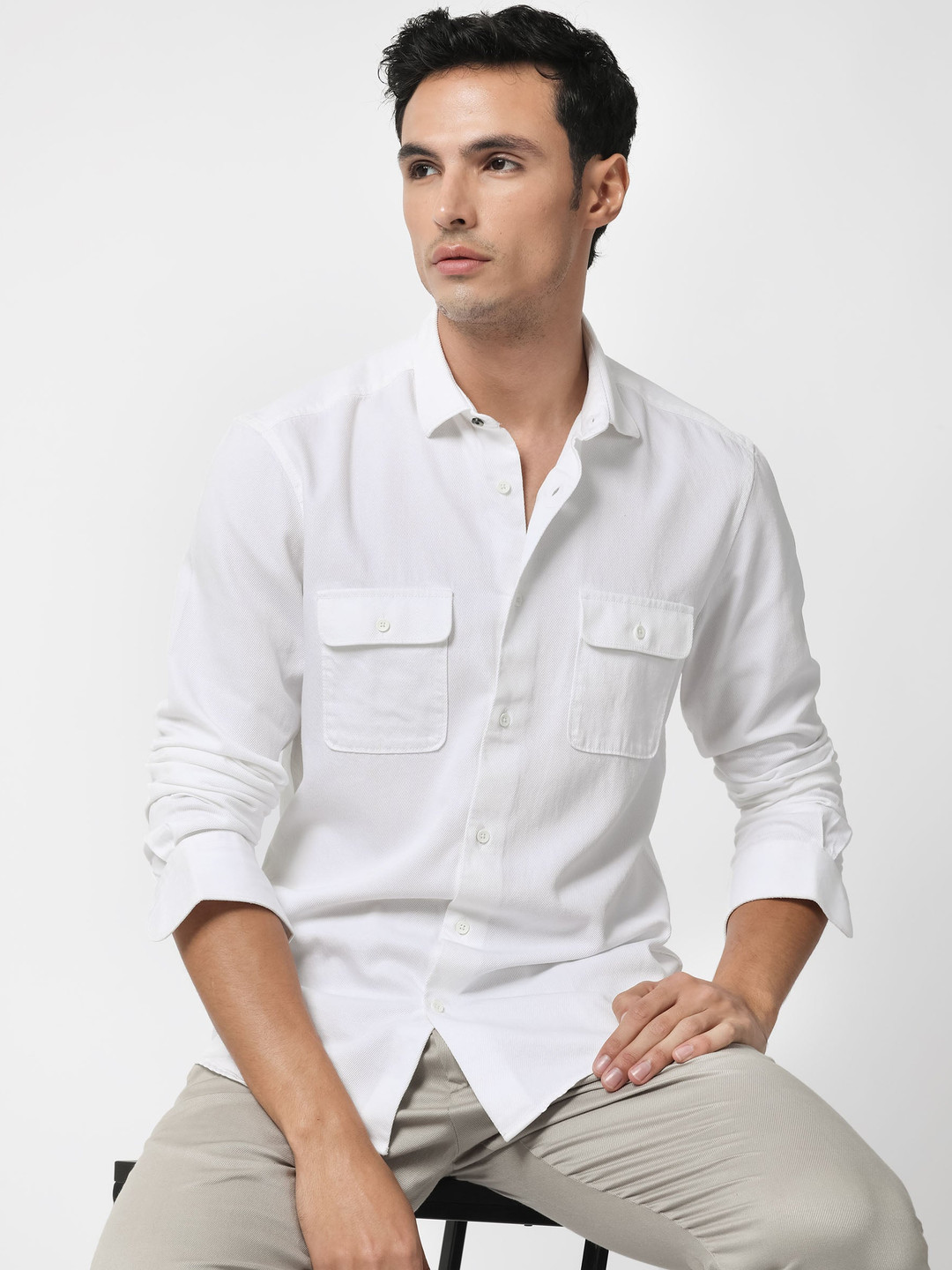 Buy RARE RABBIT Men Lyton Slim Fit Spread Collar Cotton Shirt - Shirts ...