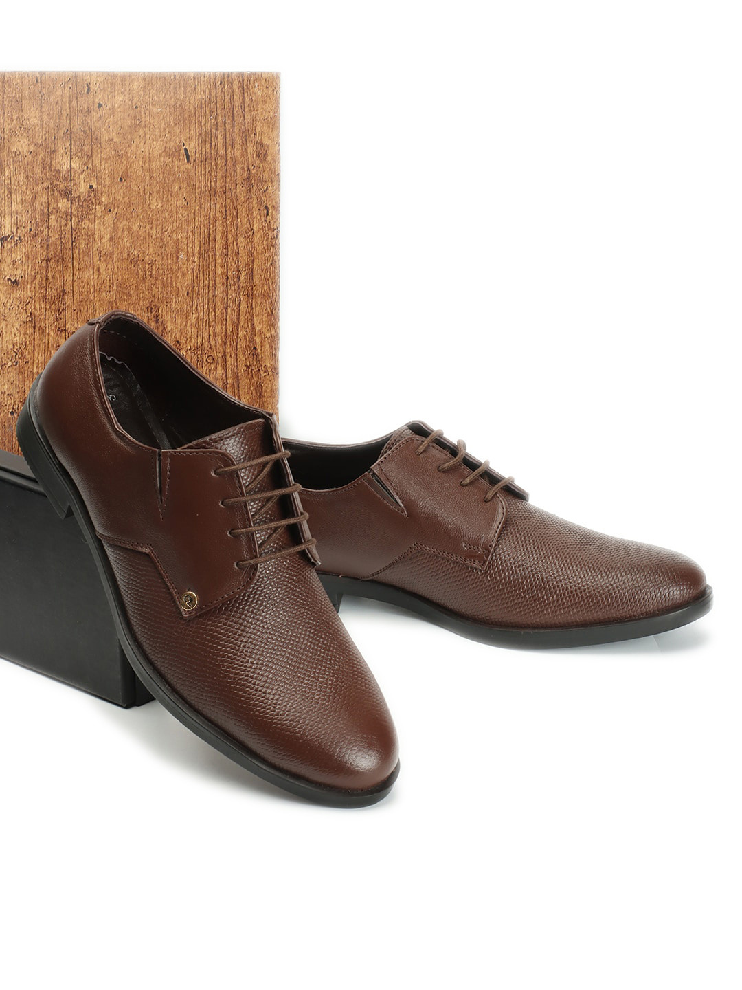 Buy Carlton London Men Textured Leather Formal Derbys - Formal Shoes ...