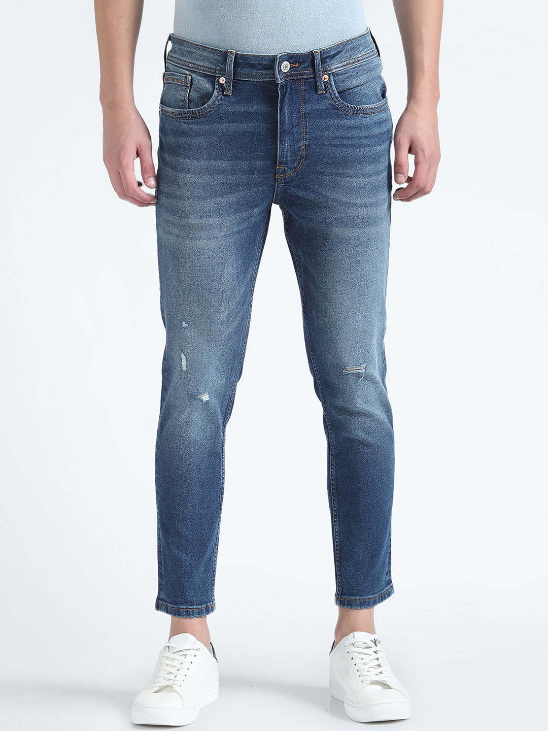 Buy Flying Machine Men Skinny Fit Mid Rise Low Distress Heavy Fade ...