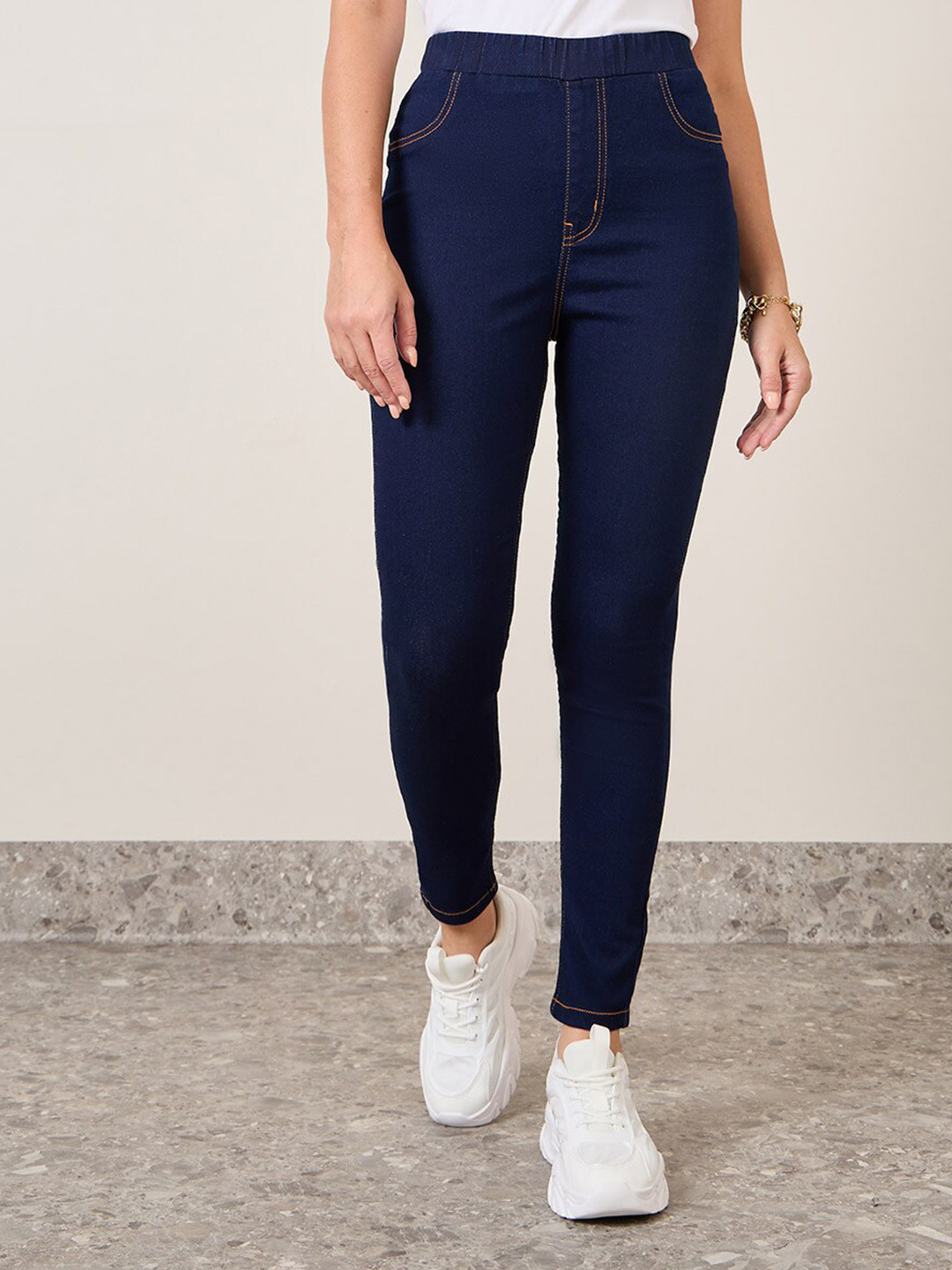 Buy Styli Women High Rise Super Skinny Core Denim Jeggings - Jeggings ...