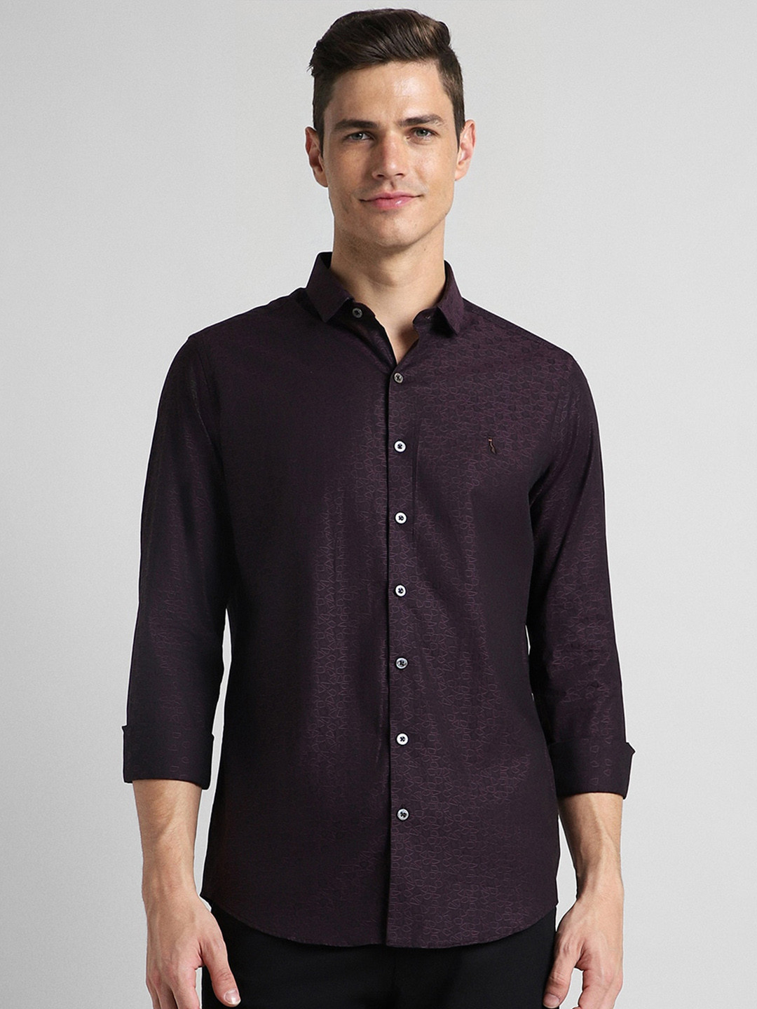 Buy SIMON CARTER LONDON Slim Fit Self Design Pure Cotton Casual Shirt - Shirts for Men 25414960 ...